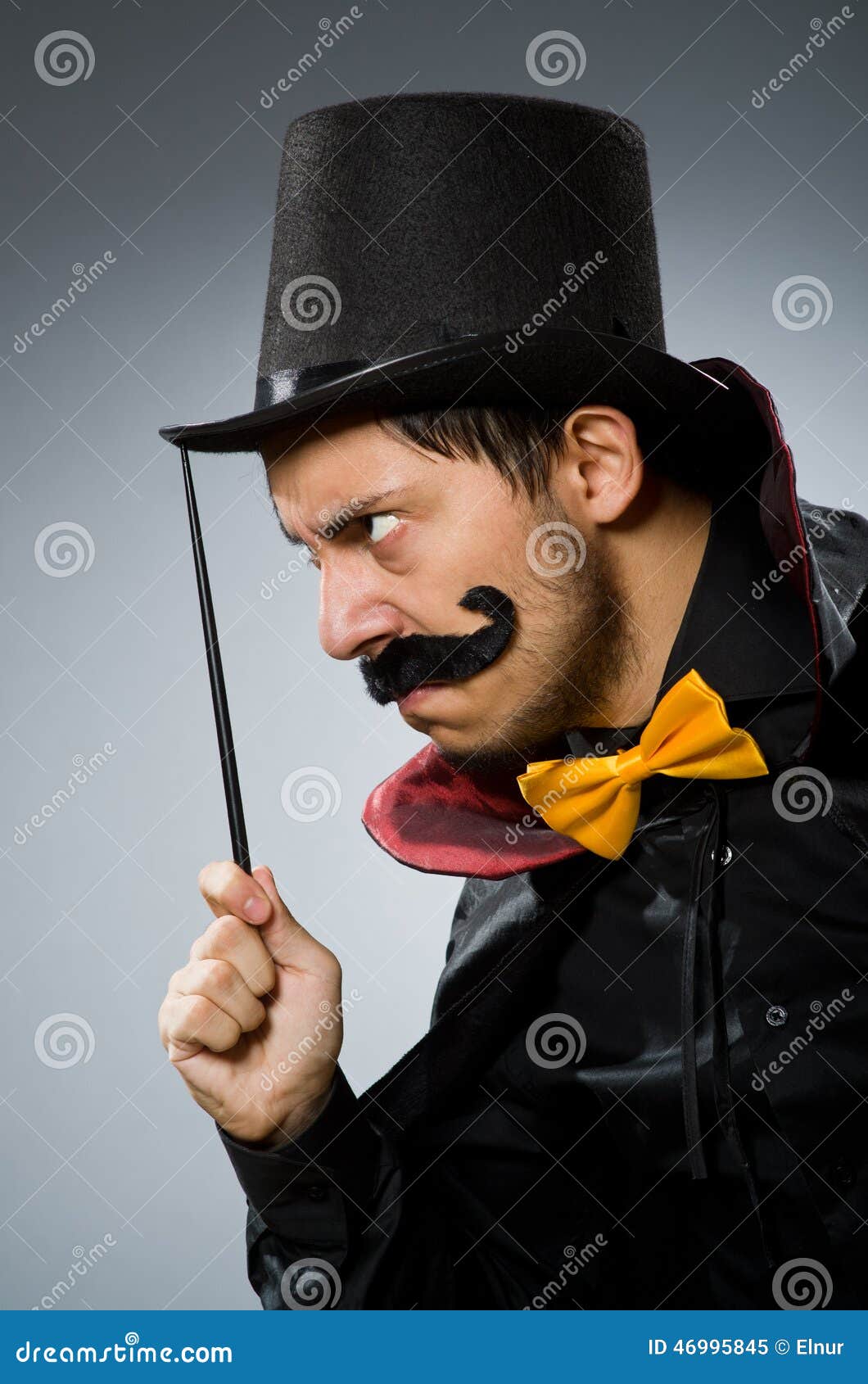 Funny Magician Man With Wand And Hat Royalty-Free Stock Photo ...