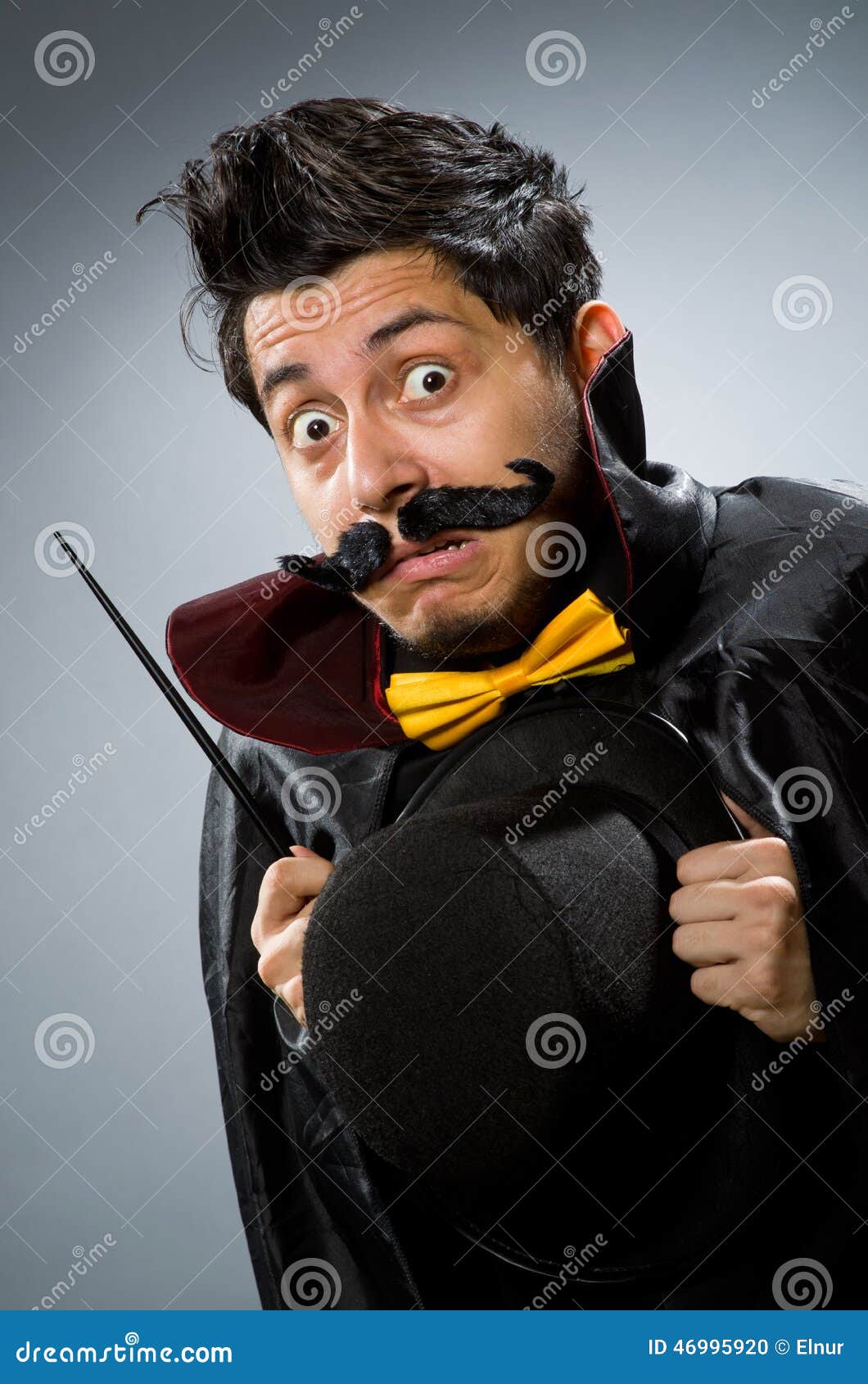 Funny Magician Man with Wand Stock Photo - Image of male, magician ...