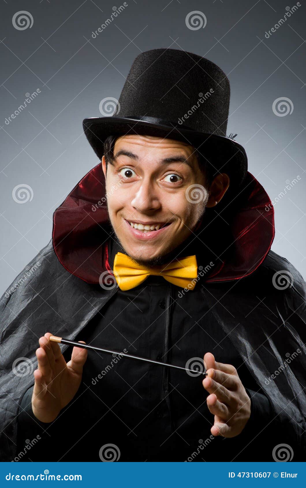 Funny Magician Man with Wand Stock Image - Image of imagination ...