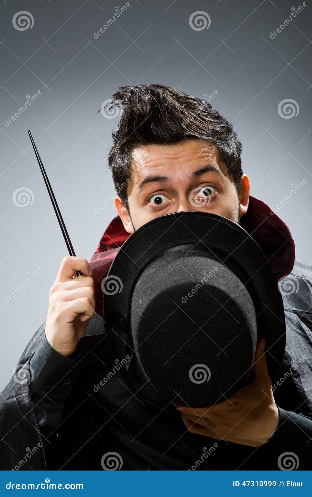 Funny Magician Man with Wand Stock Image - Image of imagination ...