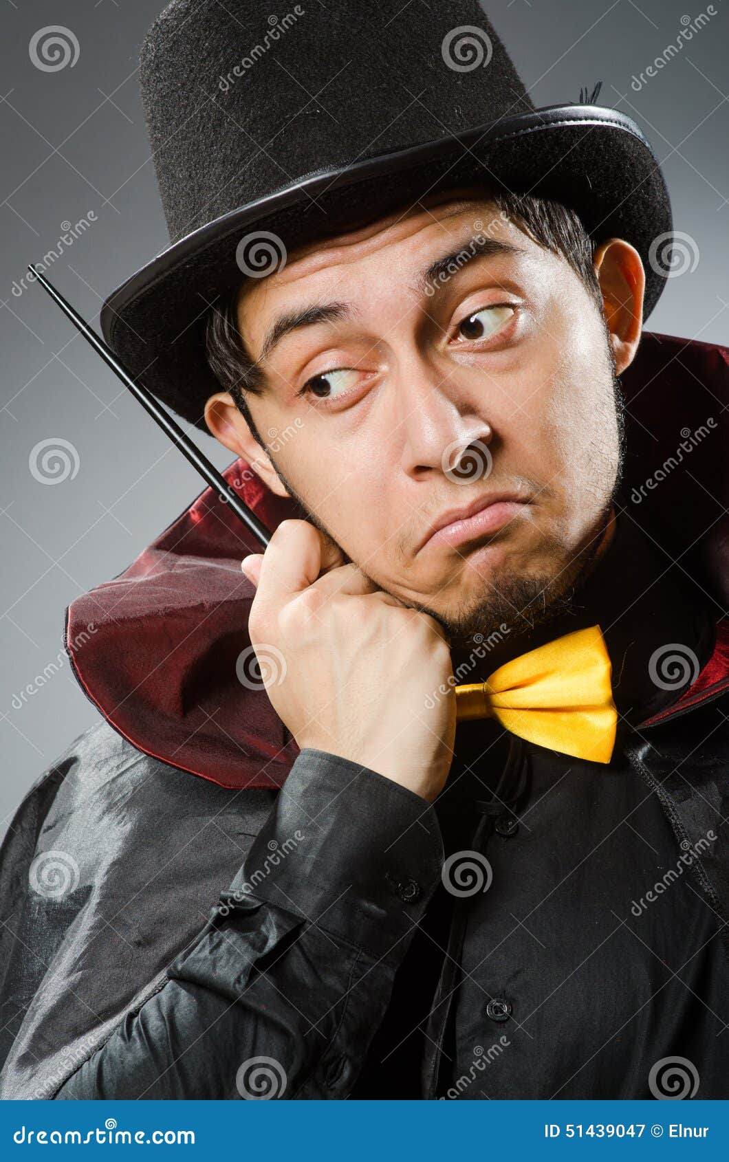 Funny Magician Man with Wand Stock Image - Image of circus, smile: 51439047