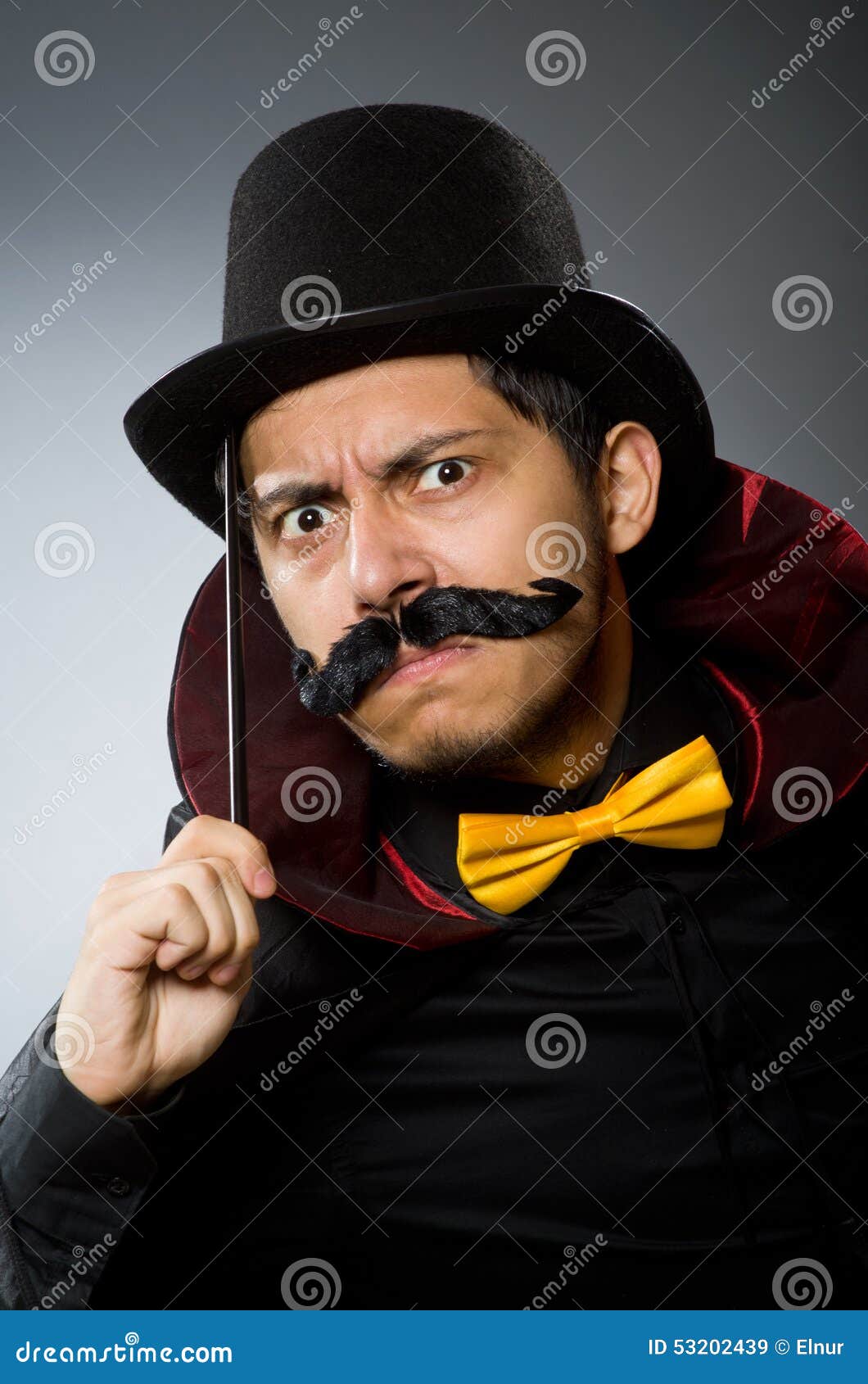 Funny Magician Man with Wand and Hat Stock Image - Image of show, actor ...