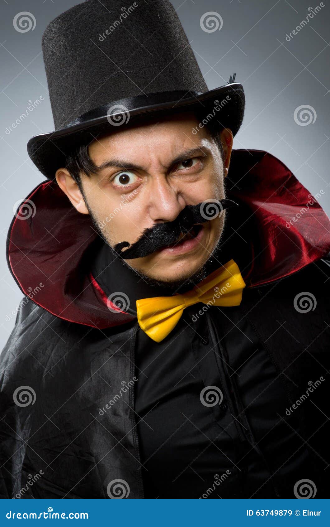 The Funny Magician Man Wearing Tophat Stock Image - Image of humorous ...