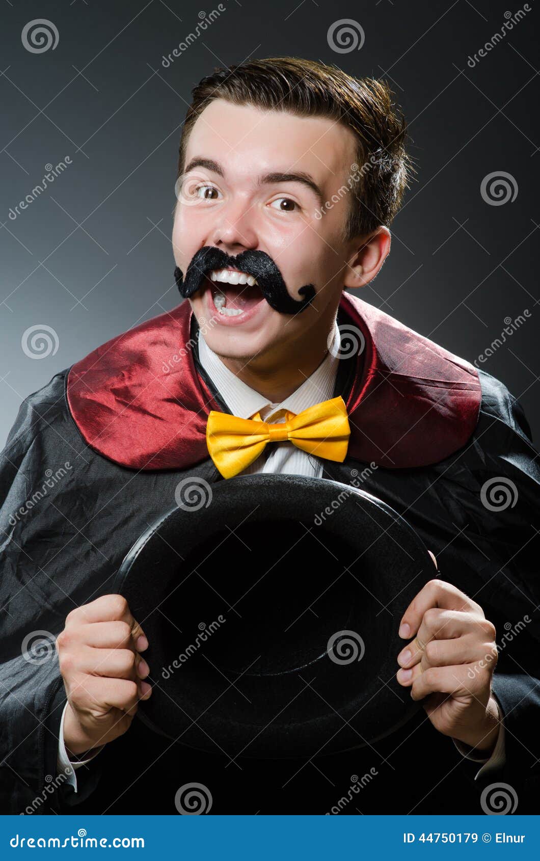 Funny magician with wand stock image. Image of formal - 44750179