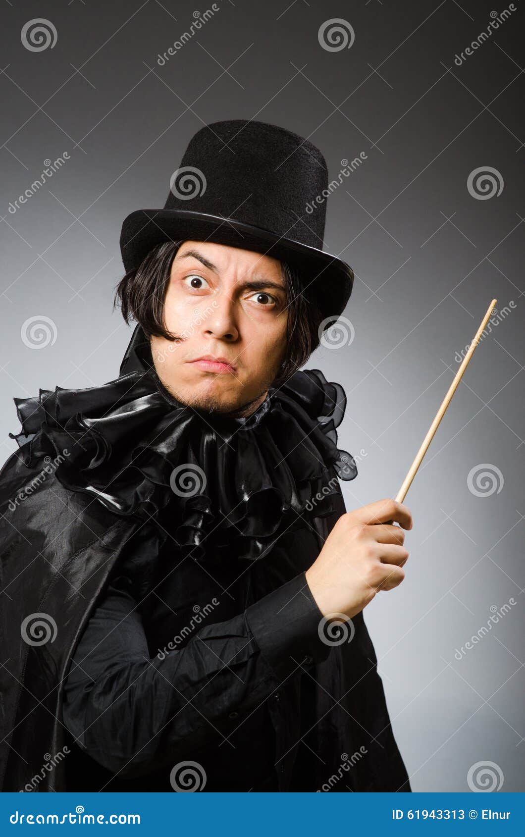 The Funny Magician Wearing Cylinder Hat Stock Image - Image of power ...