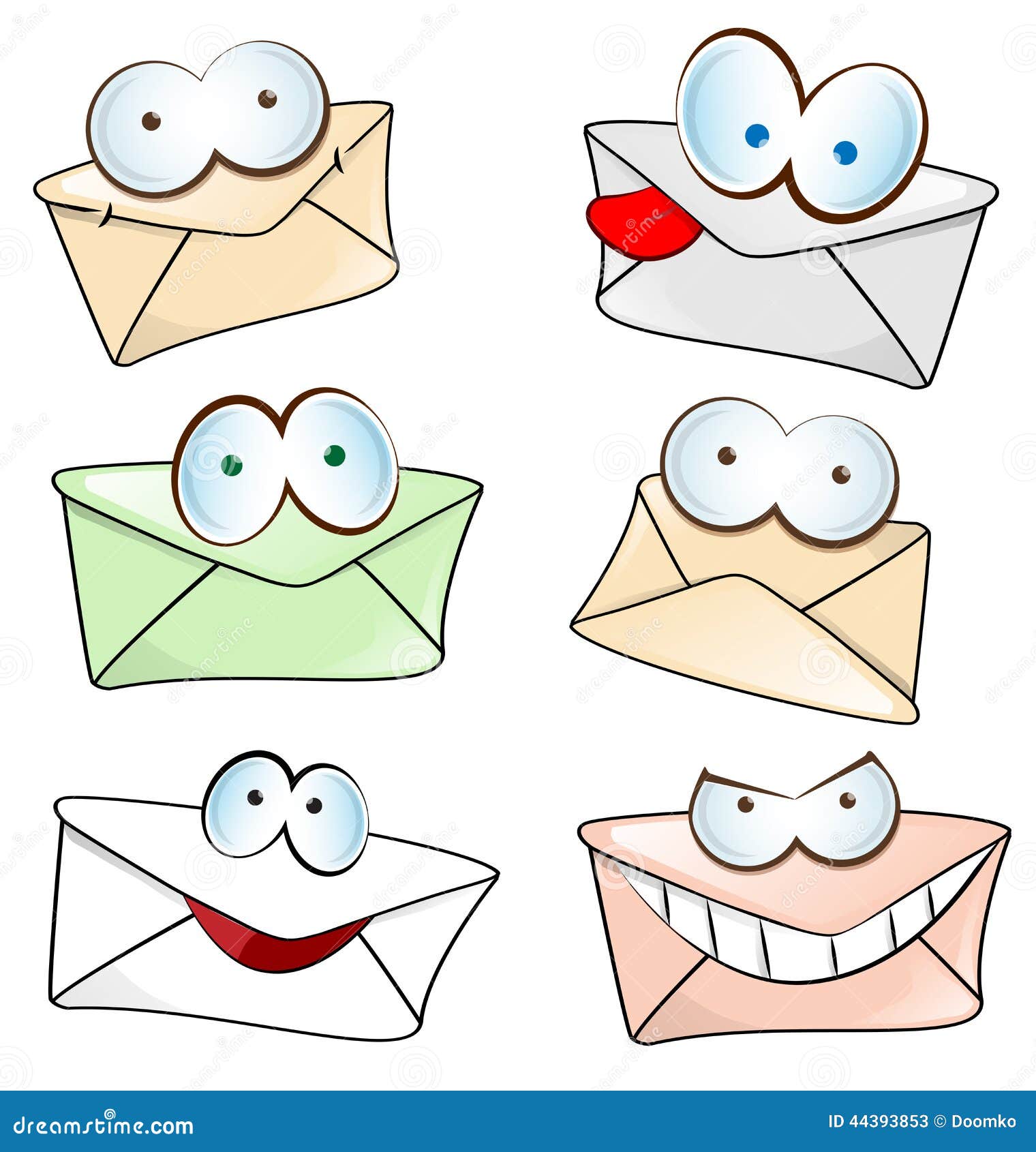 Funny mail cartoon set stock vector. Illustration of mailing - 44393853