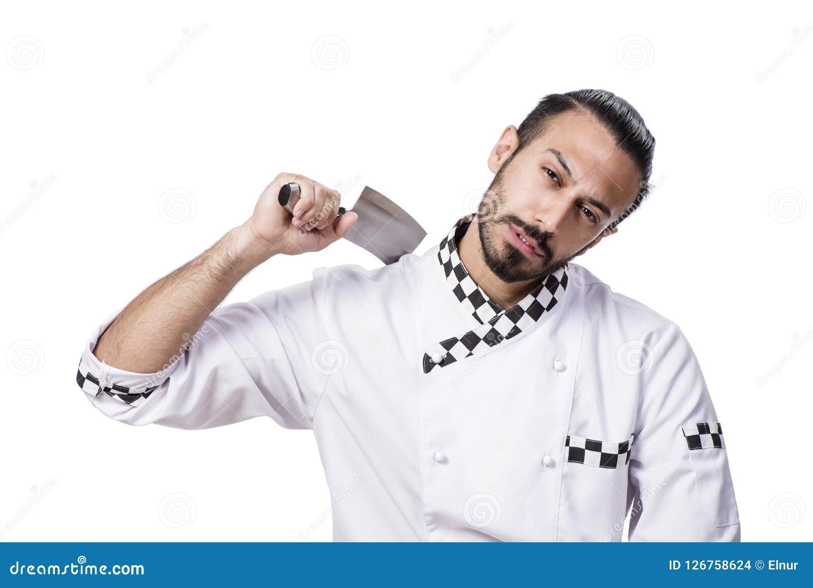 The Funny Male Cook Isolated on the White Background Stock Photo ...