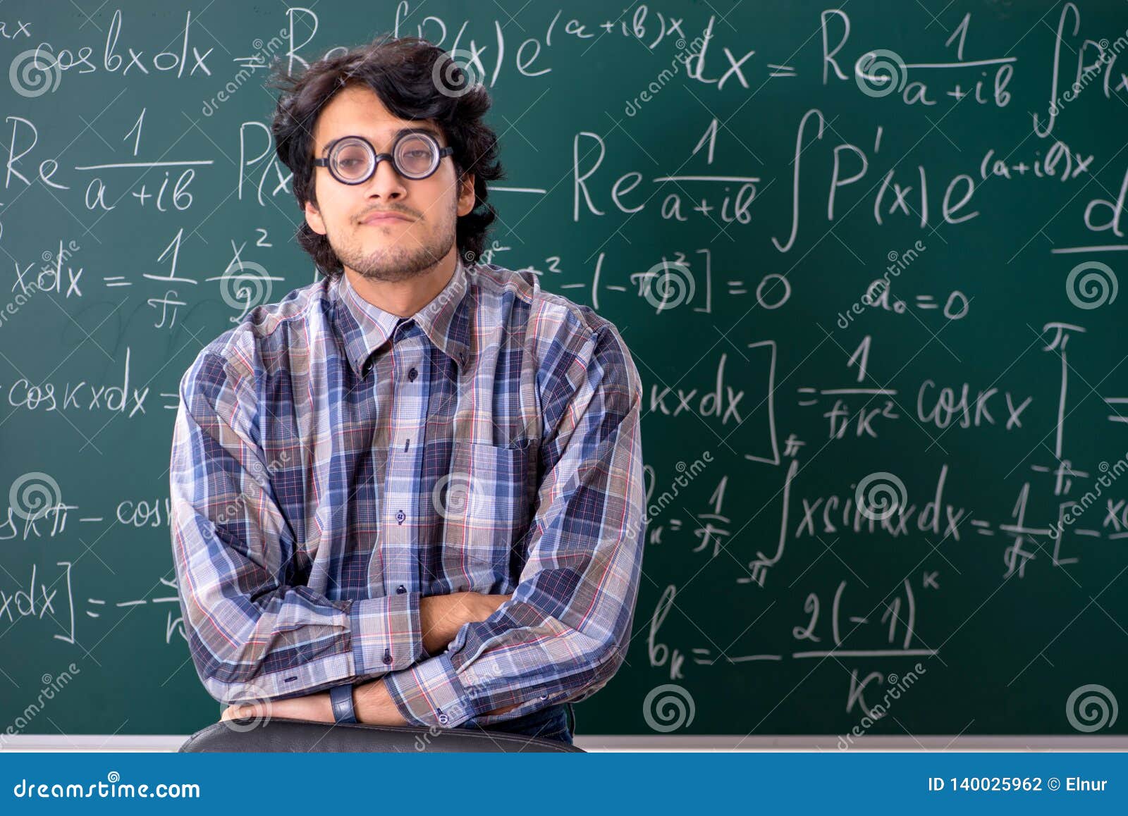 The Funny Male Math Teacher in the Classroom Stock Photo - Image of ...