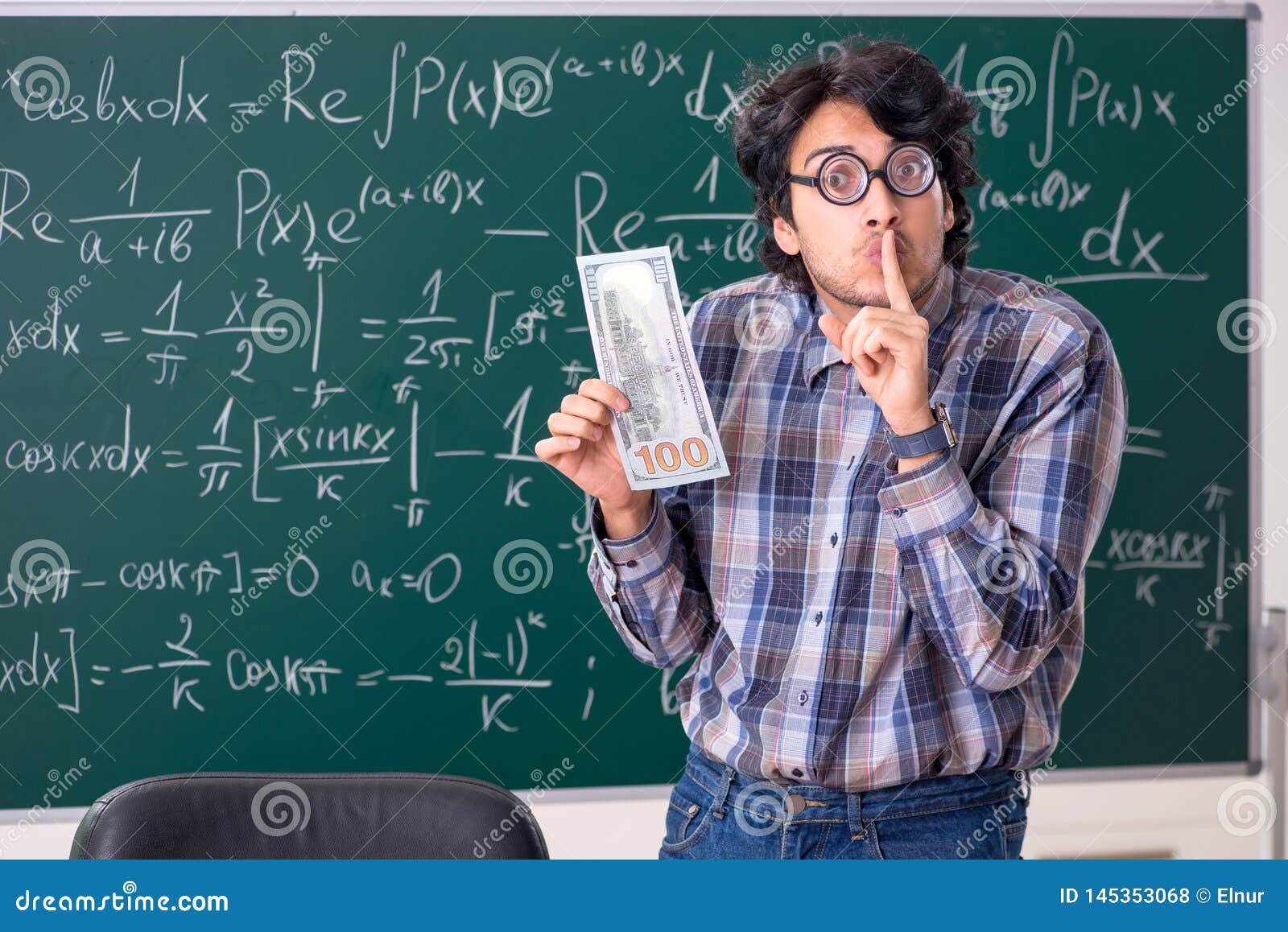 The Funny Male Math Teacher in the Classroom Stock Photo - Image of ...