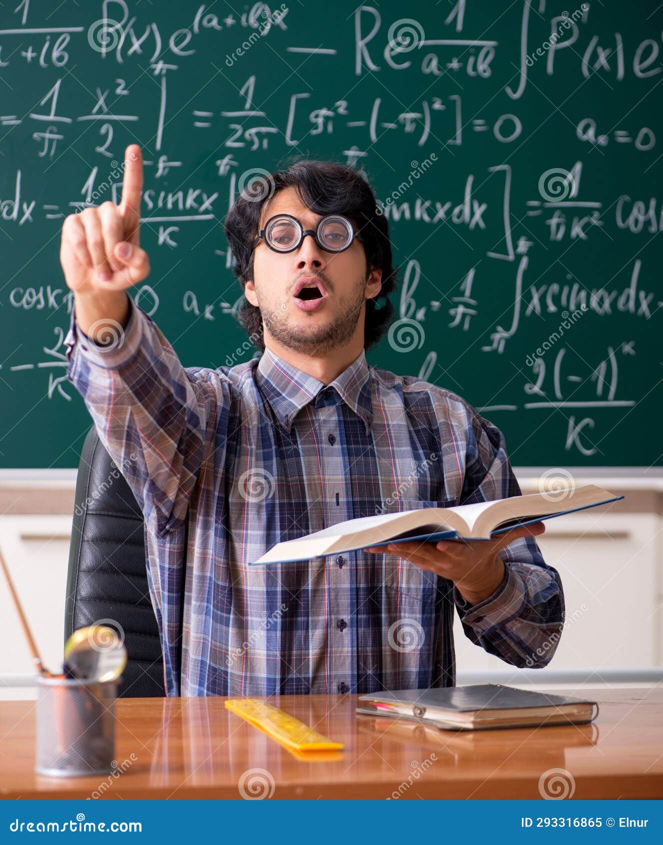 Funny Male Math Teacher in the Classroom Stock Image - Image of funny ...