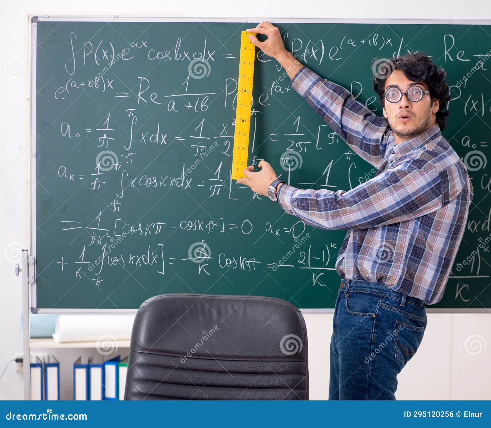 Funny Male Math Teacher in the Classroom Stock Photo - Image of ...