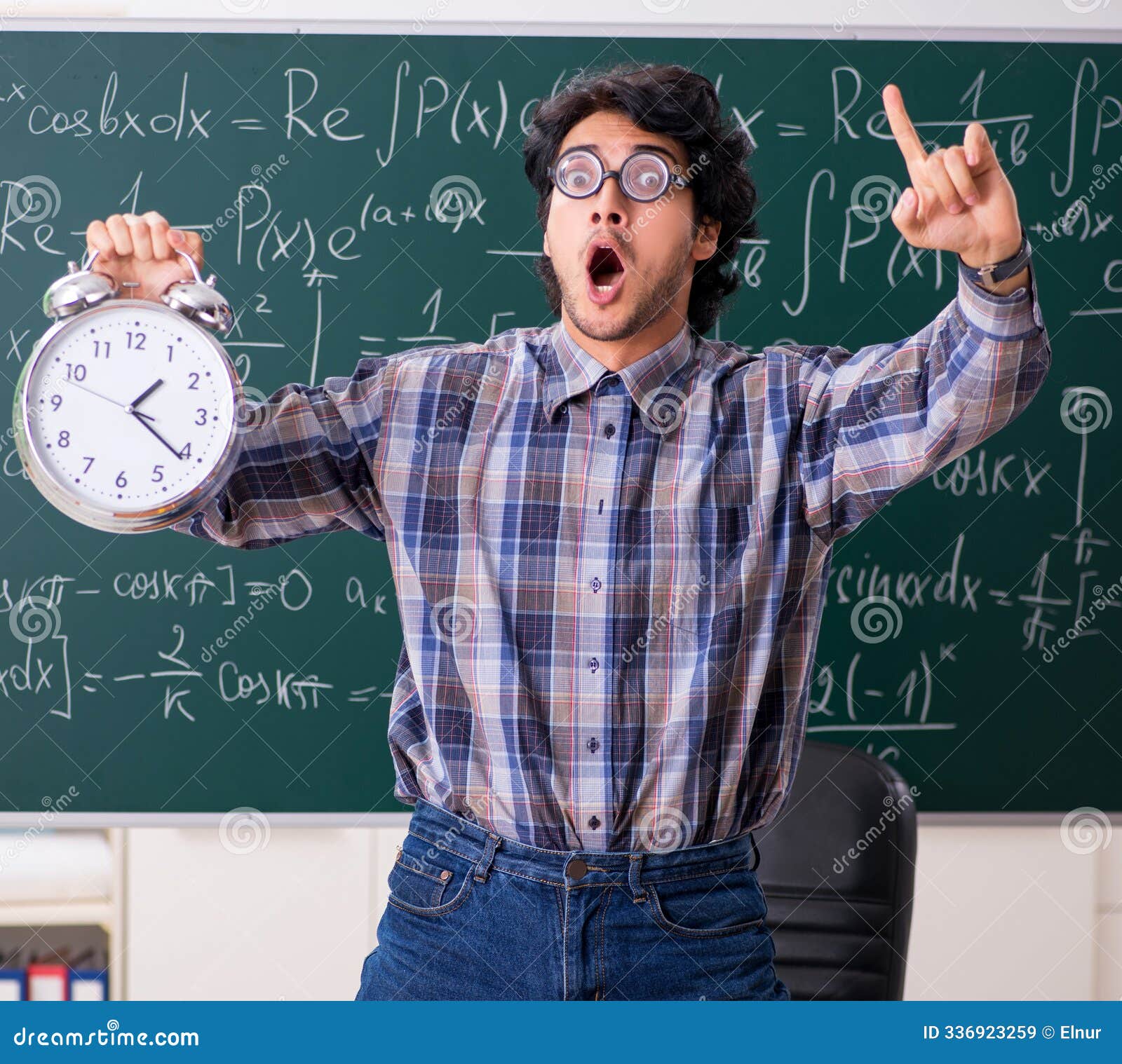 Funny Male Math Teacher in the Classroom Stock Image - Image of bright ...
