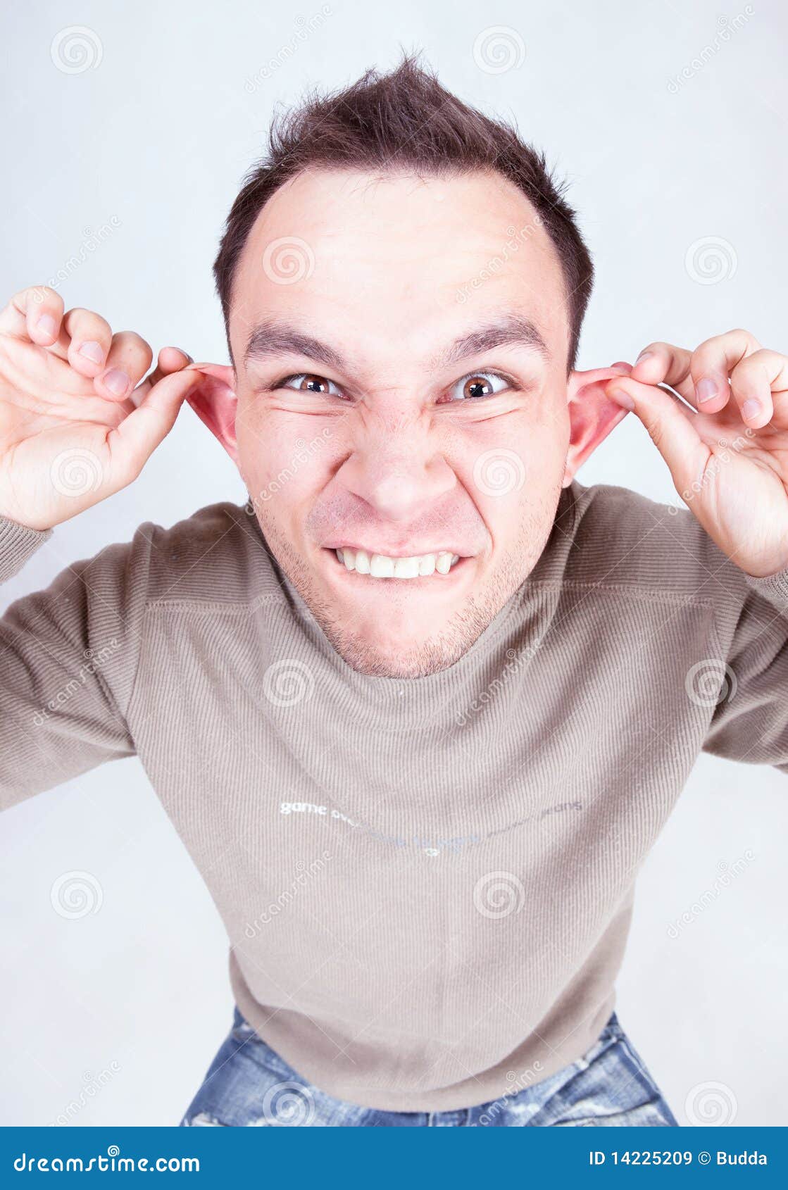 Funny man stock image. Image of hint, hear, alertness - 14225209