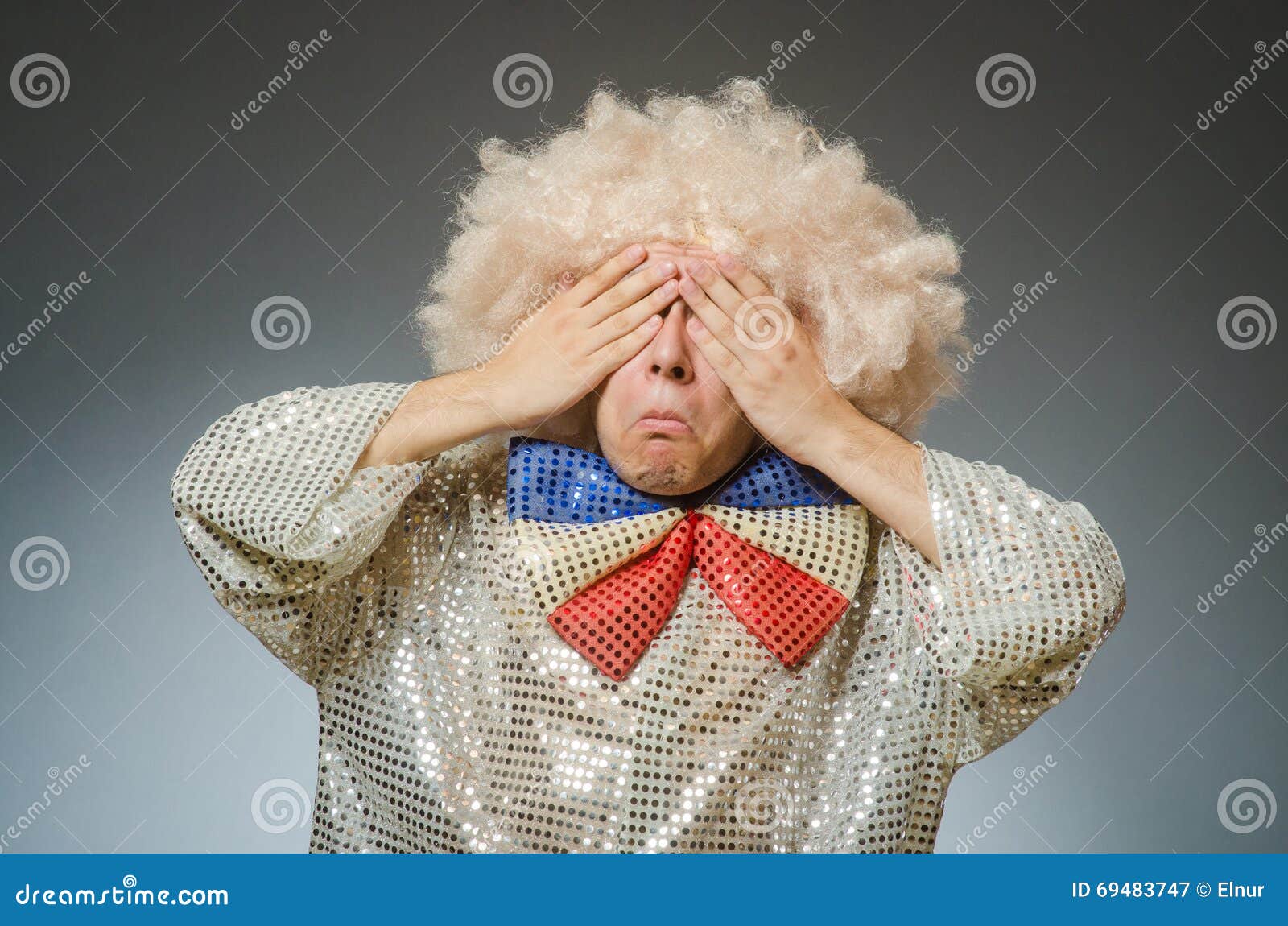 The Funny Man with Afro Wig Stock Image - Image of comic, holiday: 69483747