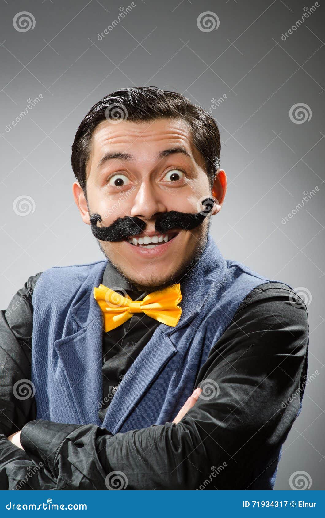 The Funny Man Against Dark Background Stock Image - Image of male ...