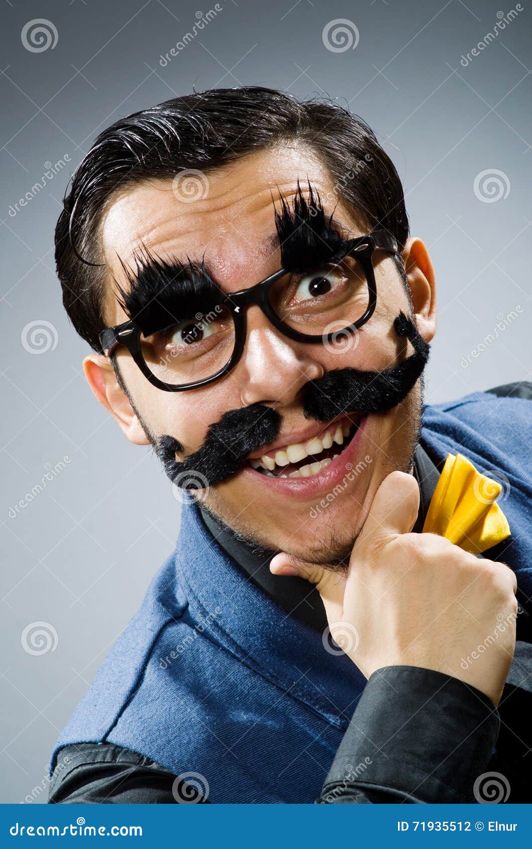 The Funny Man Against Dark Background Stock Photo - Image of funny ...