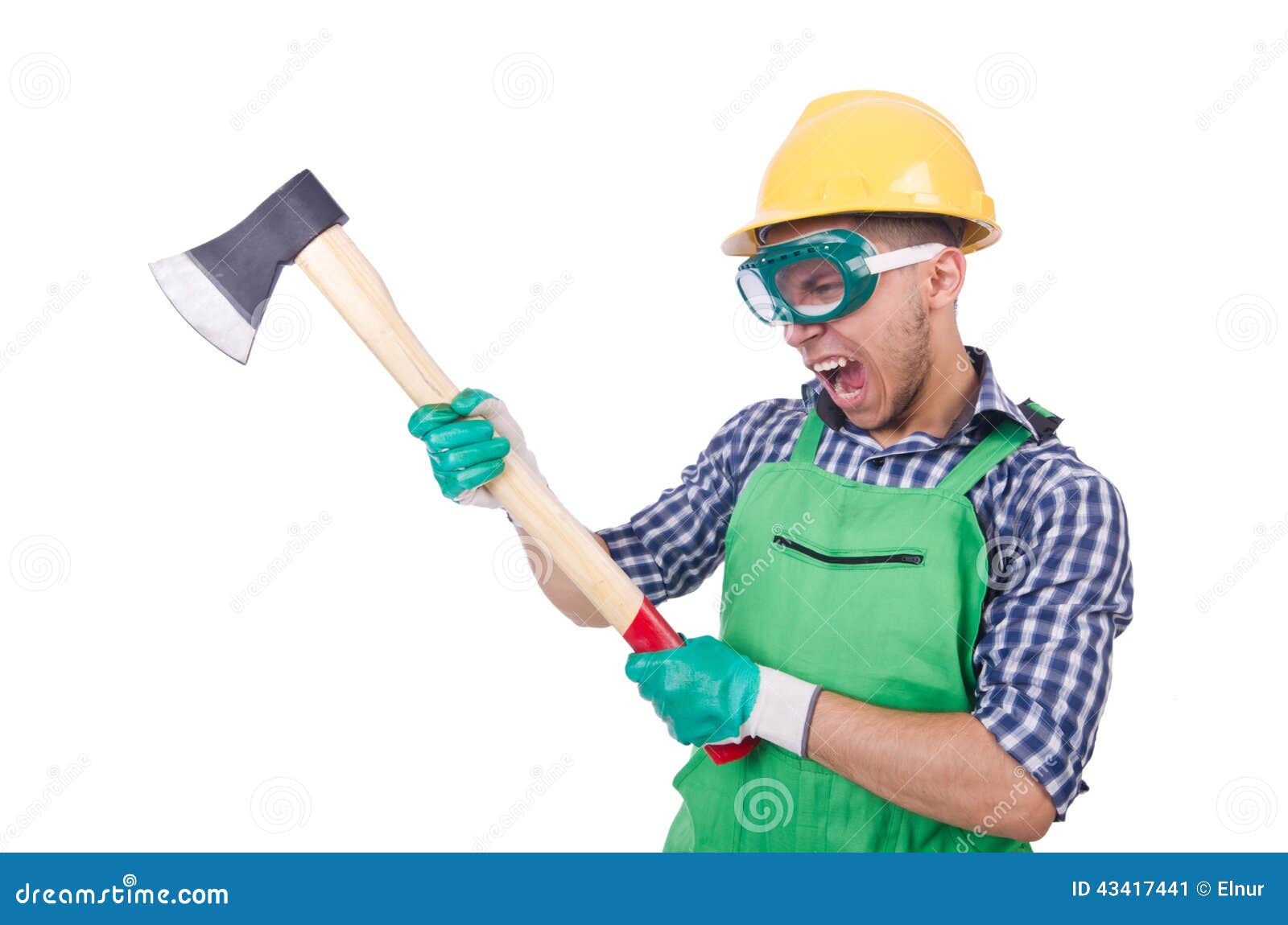 Funny man with axe stock image. Image of manager, glasses - 43417441