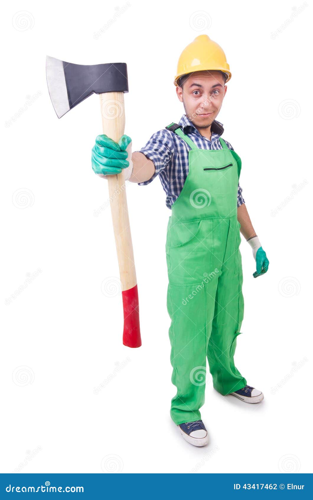 Funny man with axe stock photo. Image of glasses, humor - 43417462