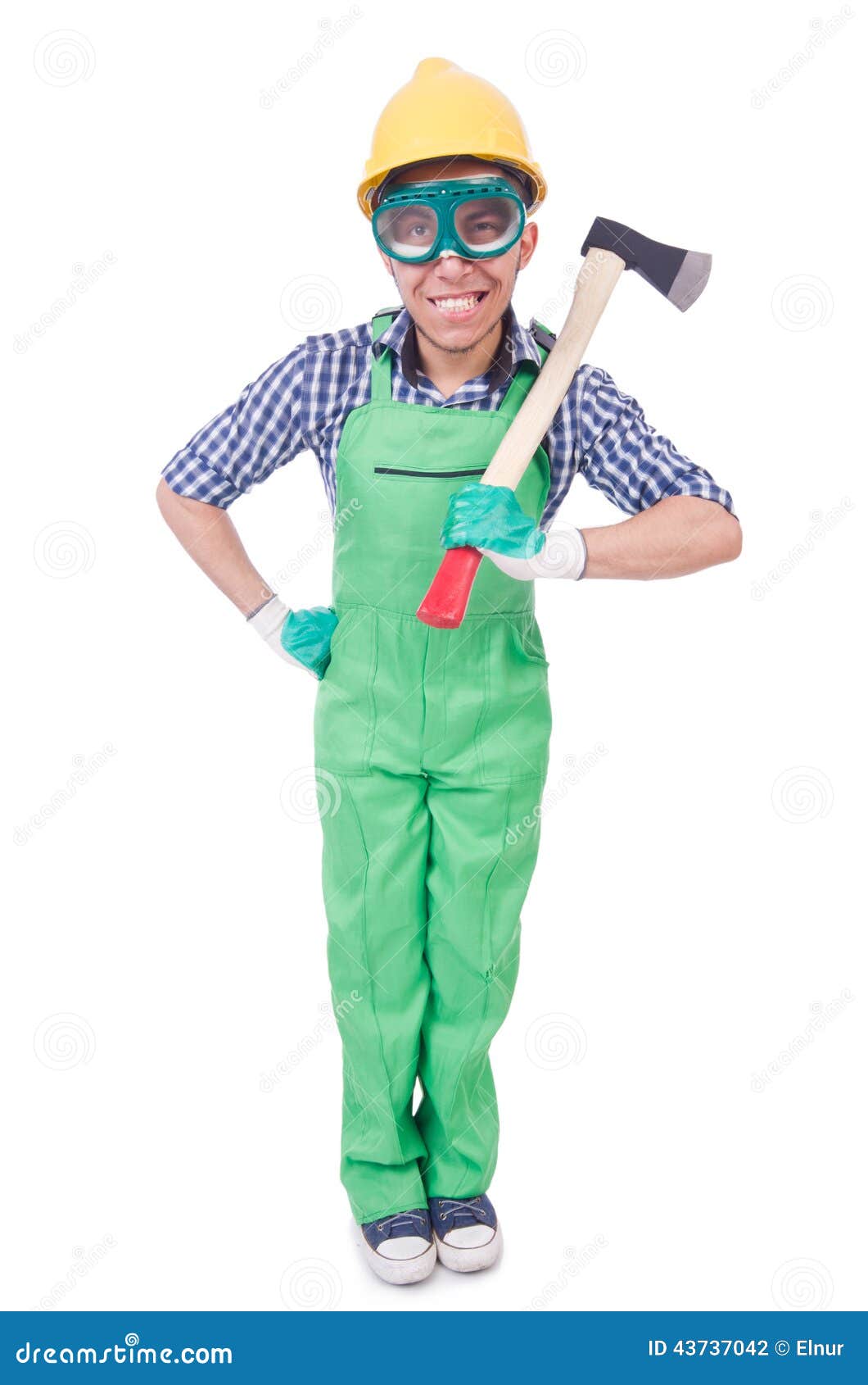 Funny man with axe stock photo. Image of axing, concept - 43737042