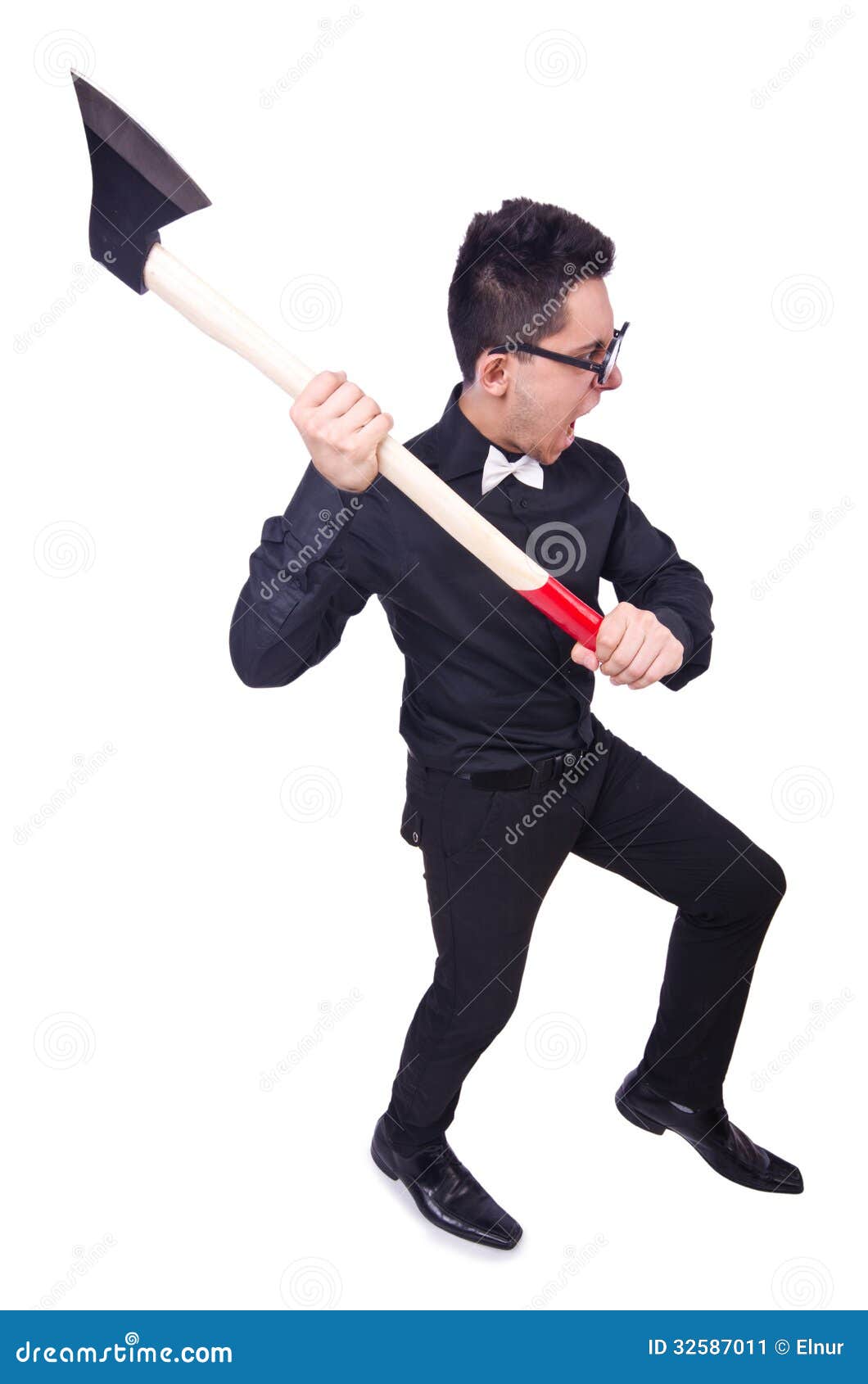 Funny man with axe stock image. Image of humor, male - 32587011