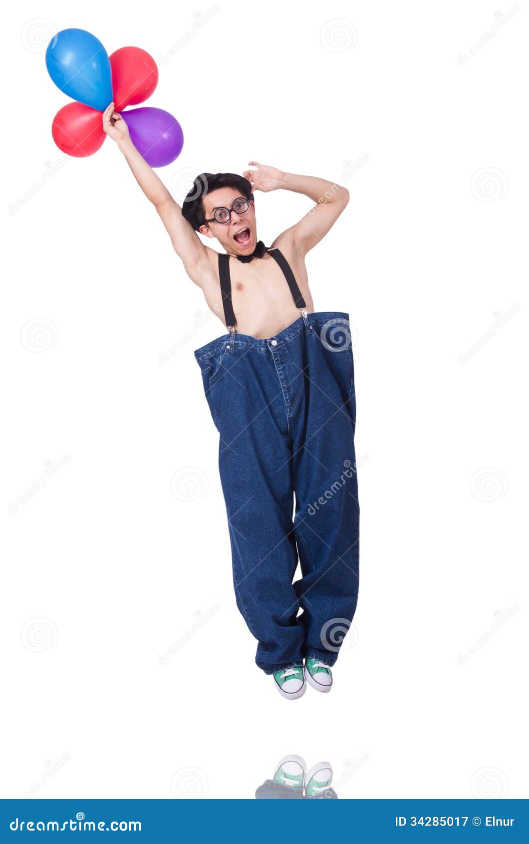 Funny man with balloons stock image. Image of ball, balloon - 34285017