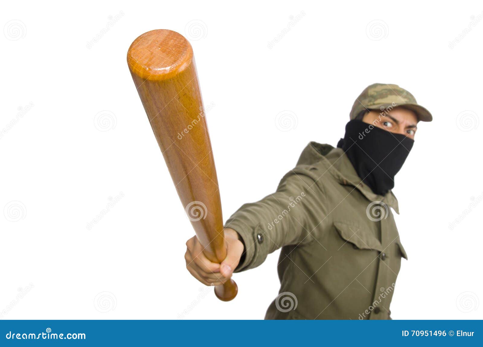 Funny Man with Baseball Bat on White Stock Photo - Image of holding ...