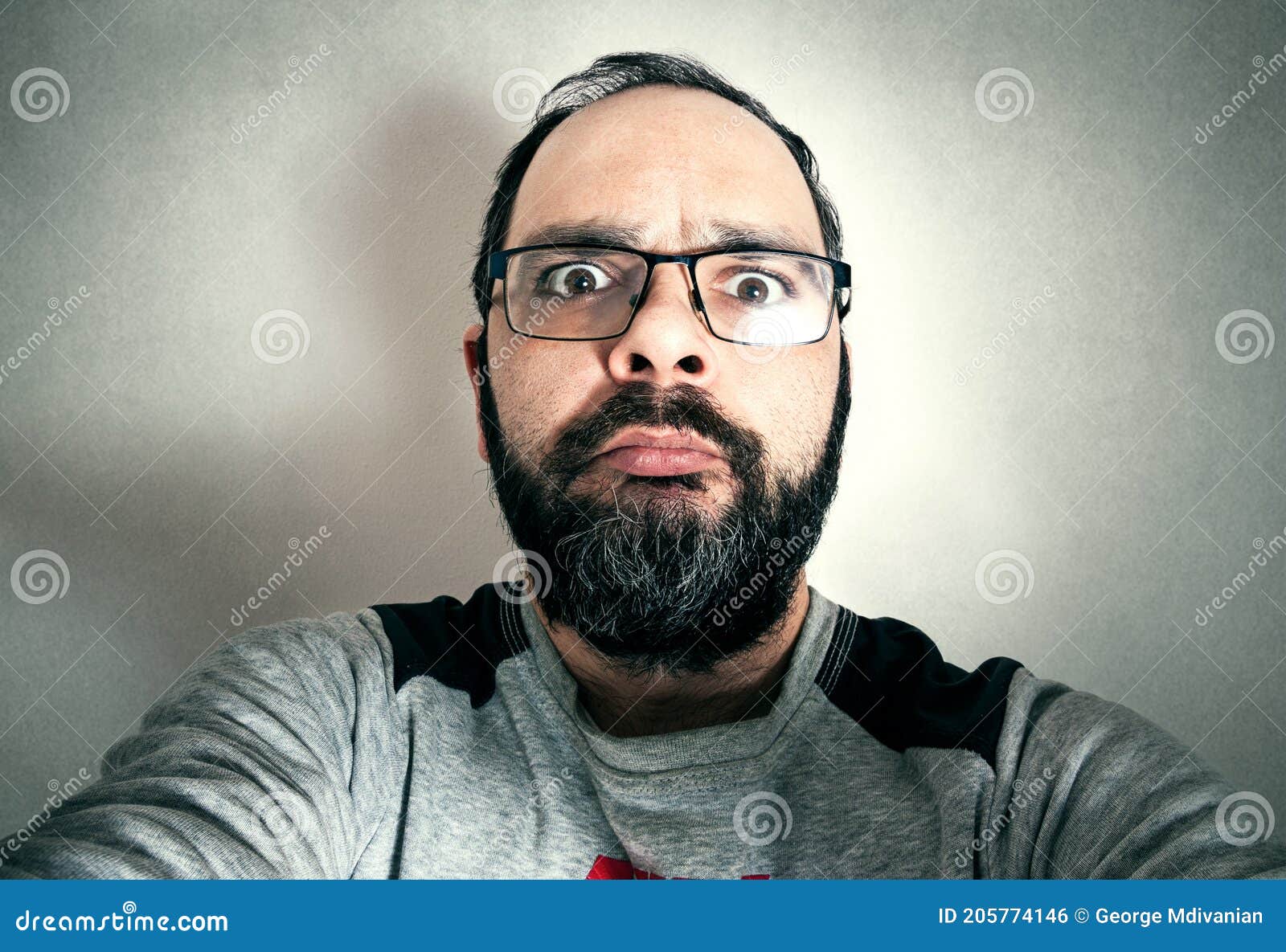 Funny man with the beard stock photo. Image of face - 205774146