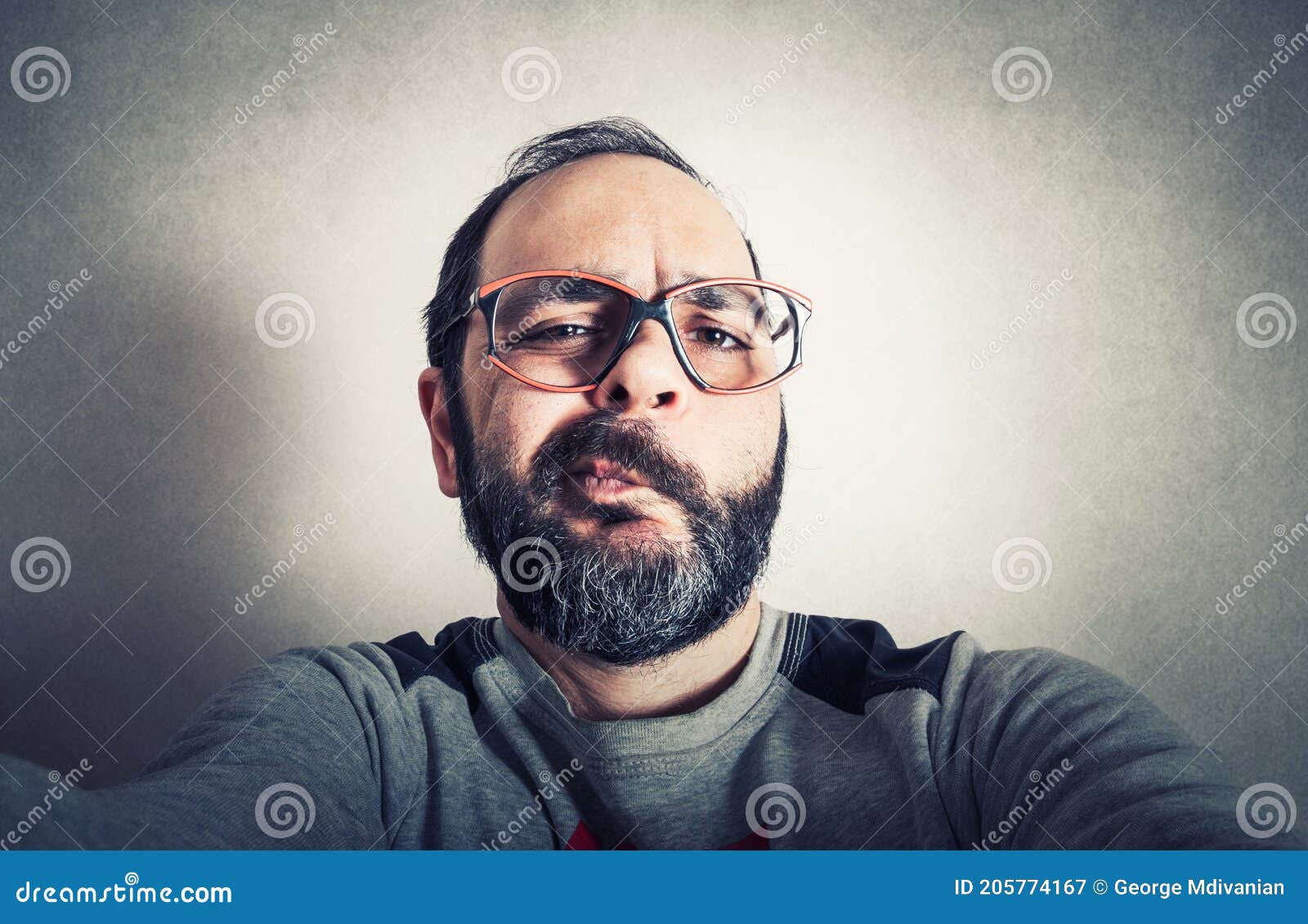 Funny man with the beard stock image. Image of bearded - 205774167
