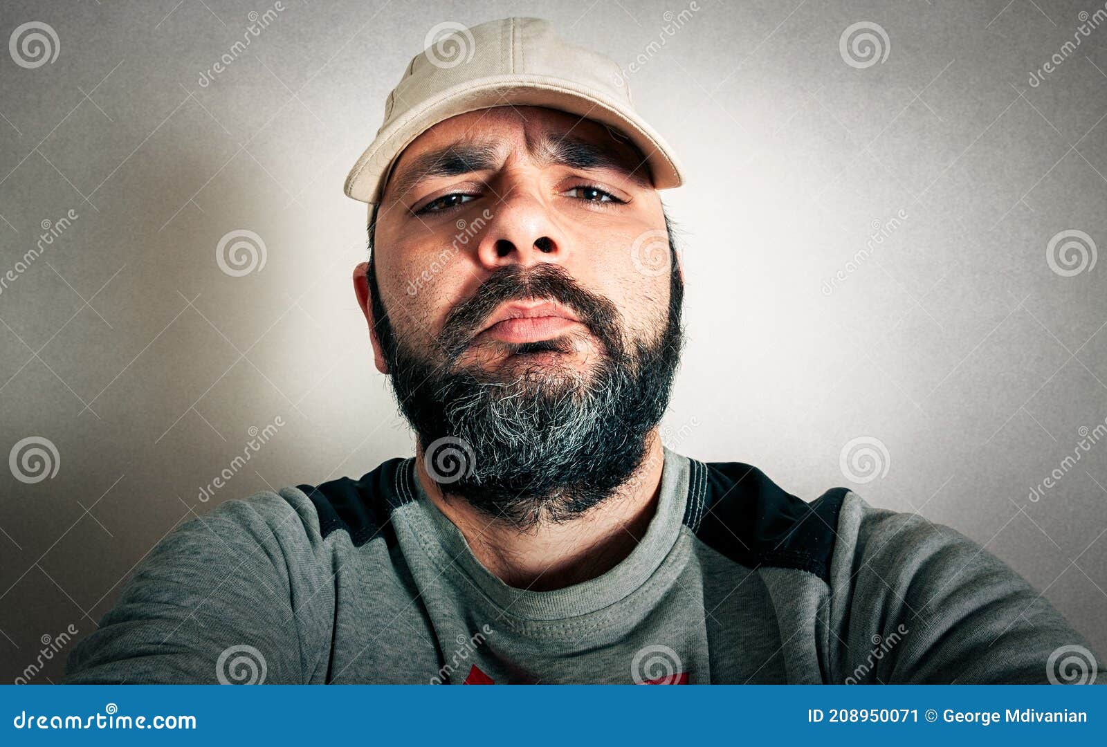 Funny man with the beard stock image. Image of joyful - 208950071