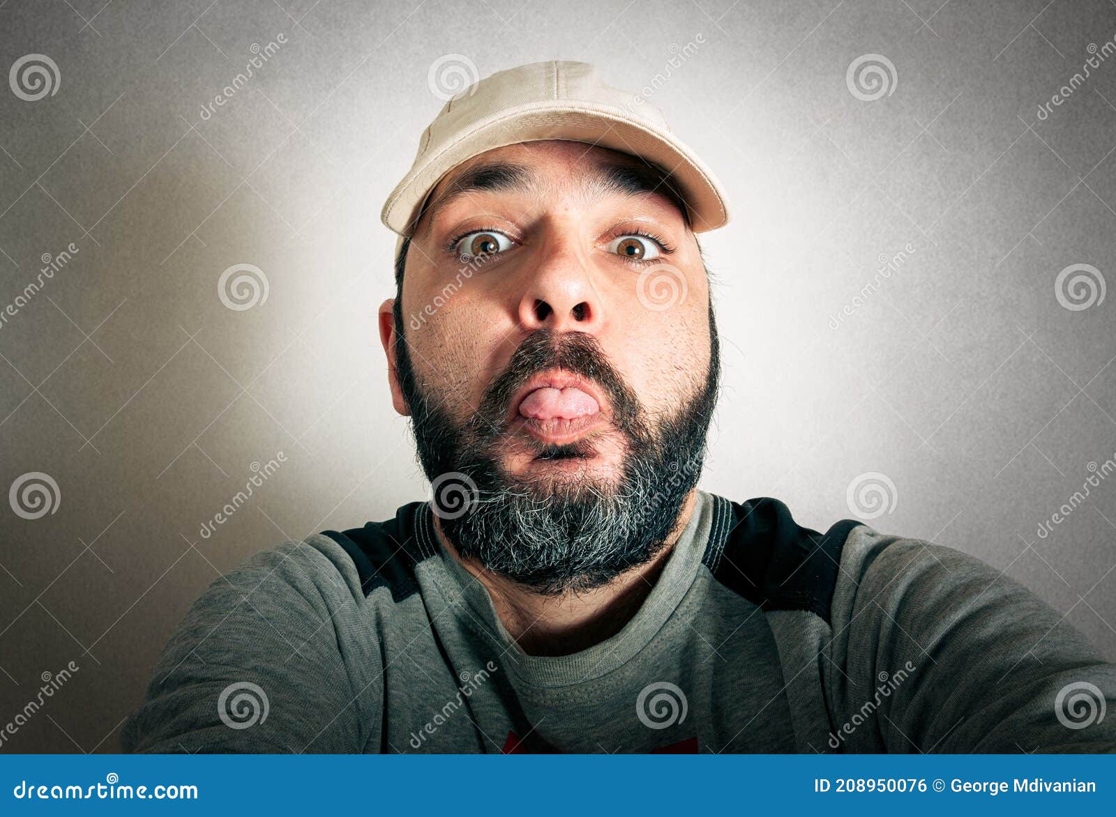 Funny man with the beard stock photo. Image of cool - 208950076