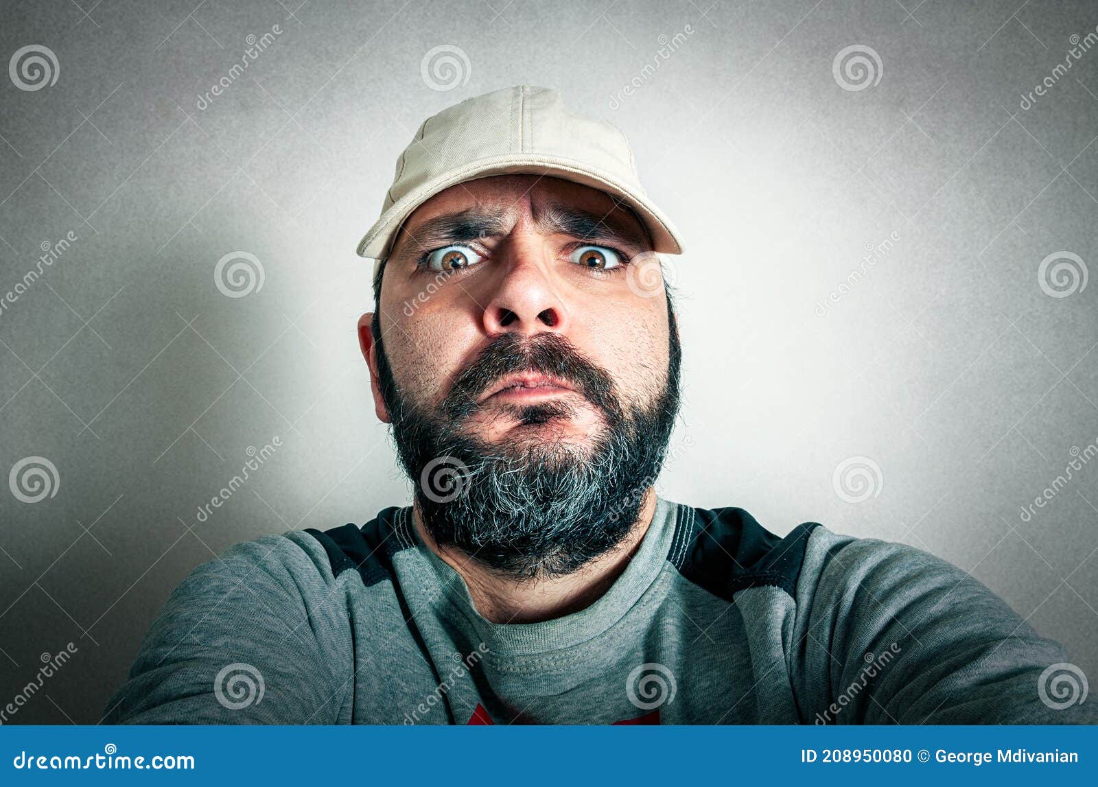 Funny man with the beard stock photo. Image of casual - 208950080