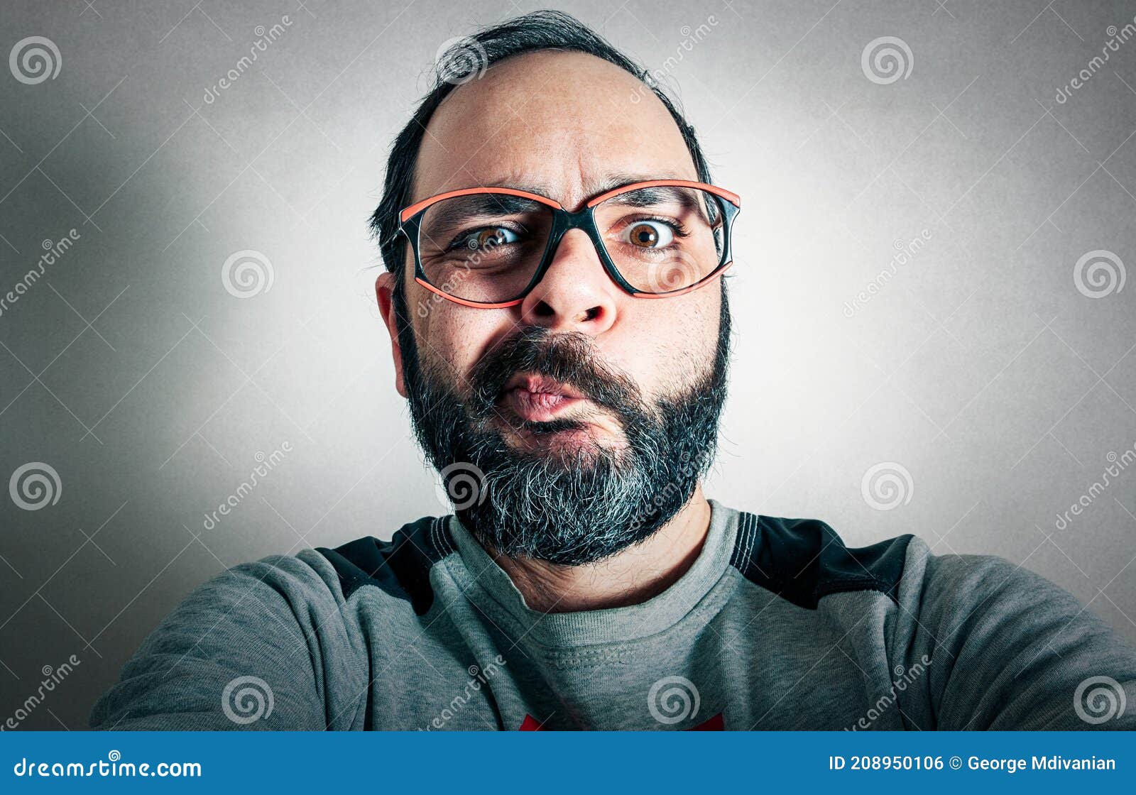 Funny man with the beard stock photo. Image of hipster - 208950106