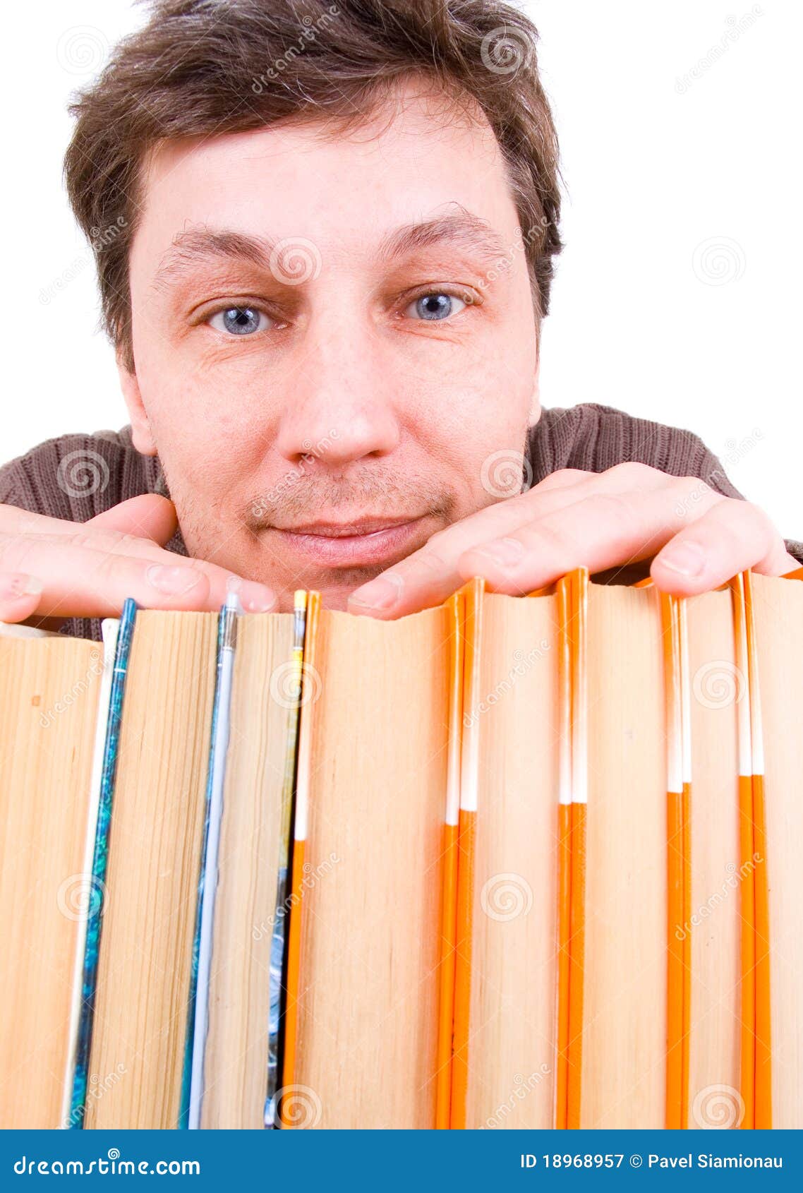 Funny man with books stock image. Image of adult, funny - 18968957
