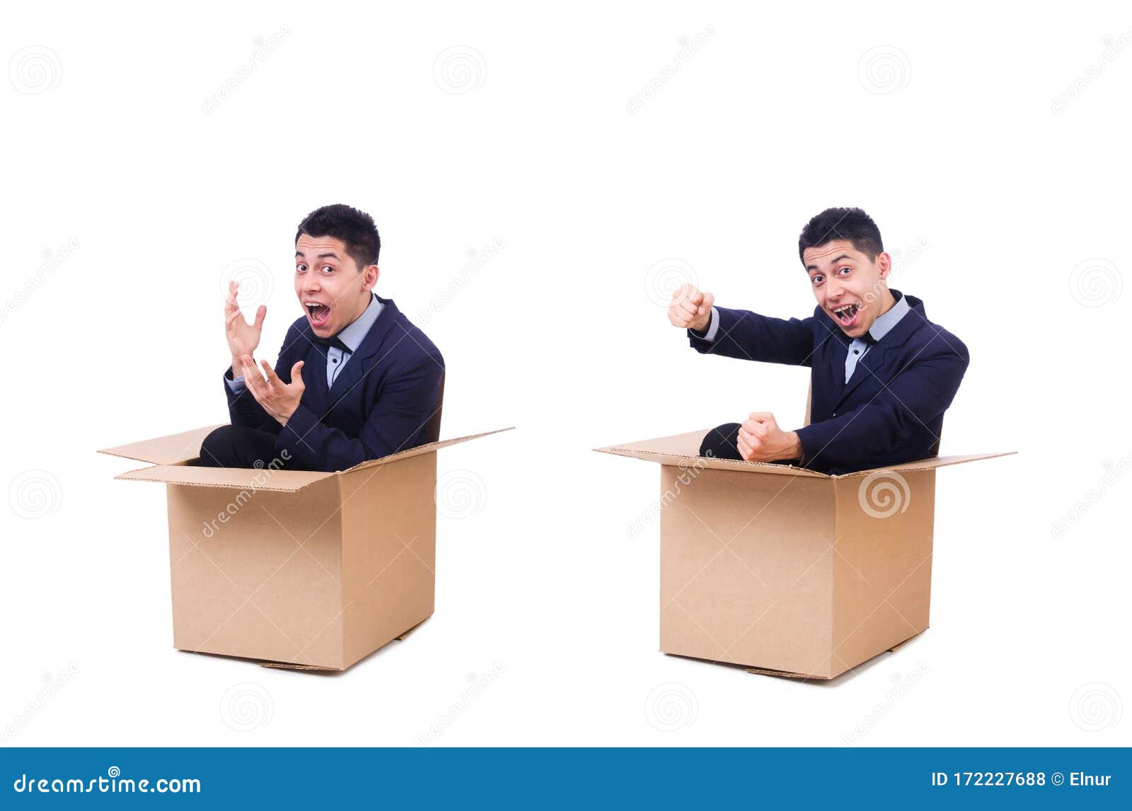 Funny man in the box stock photo. Image of container - 172227688