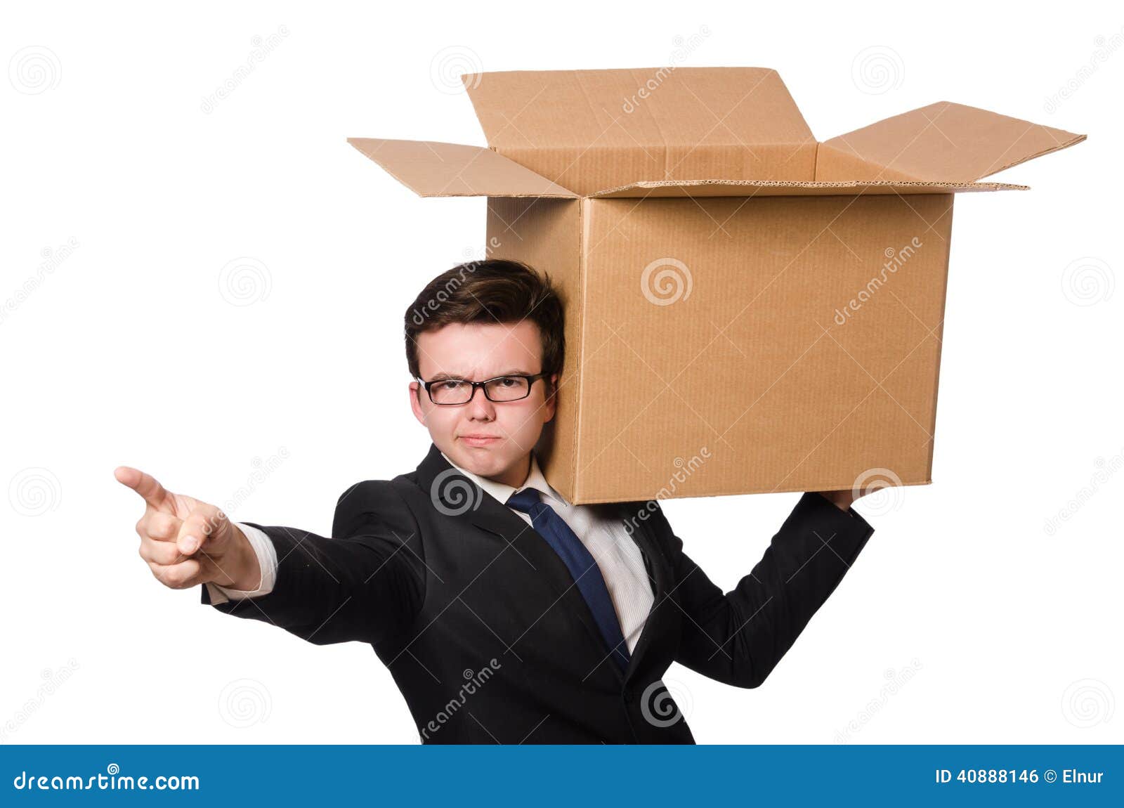 Funny Man With Boxes Stock Photo | CartoonDealer.com #40888146