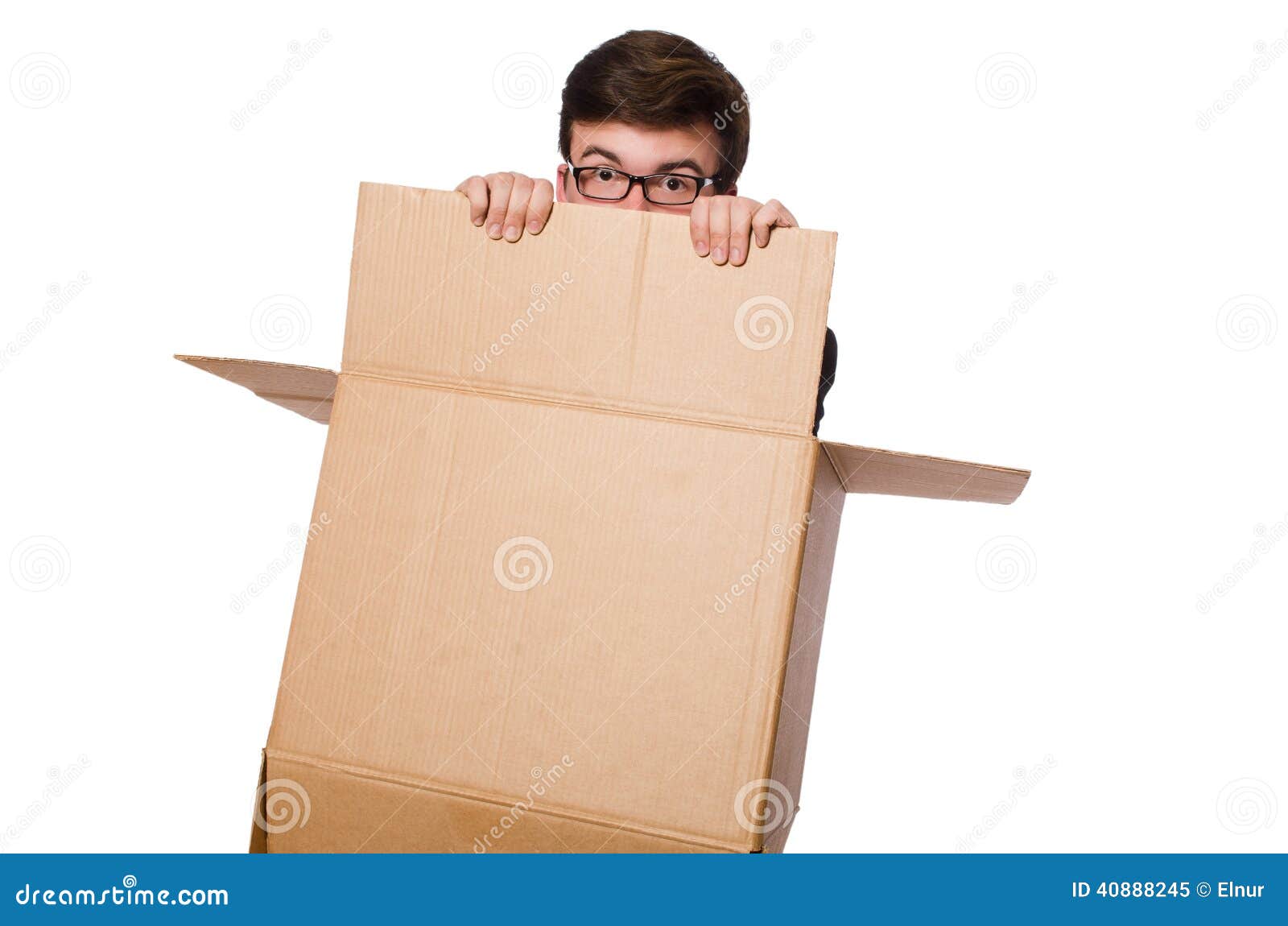 Funny man with boxes stock image. Image of industry, businessman - 40888245