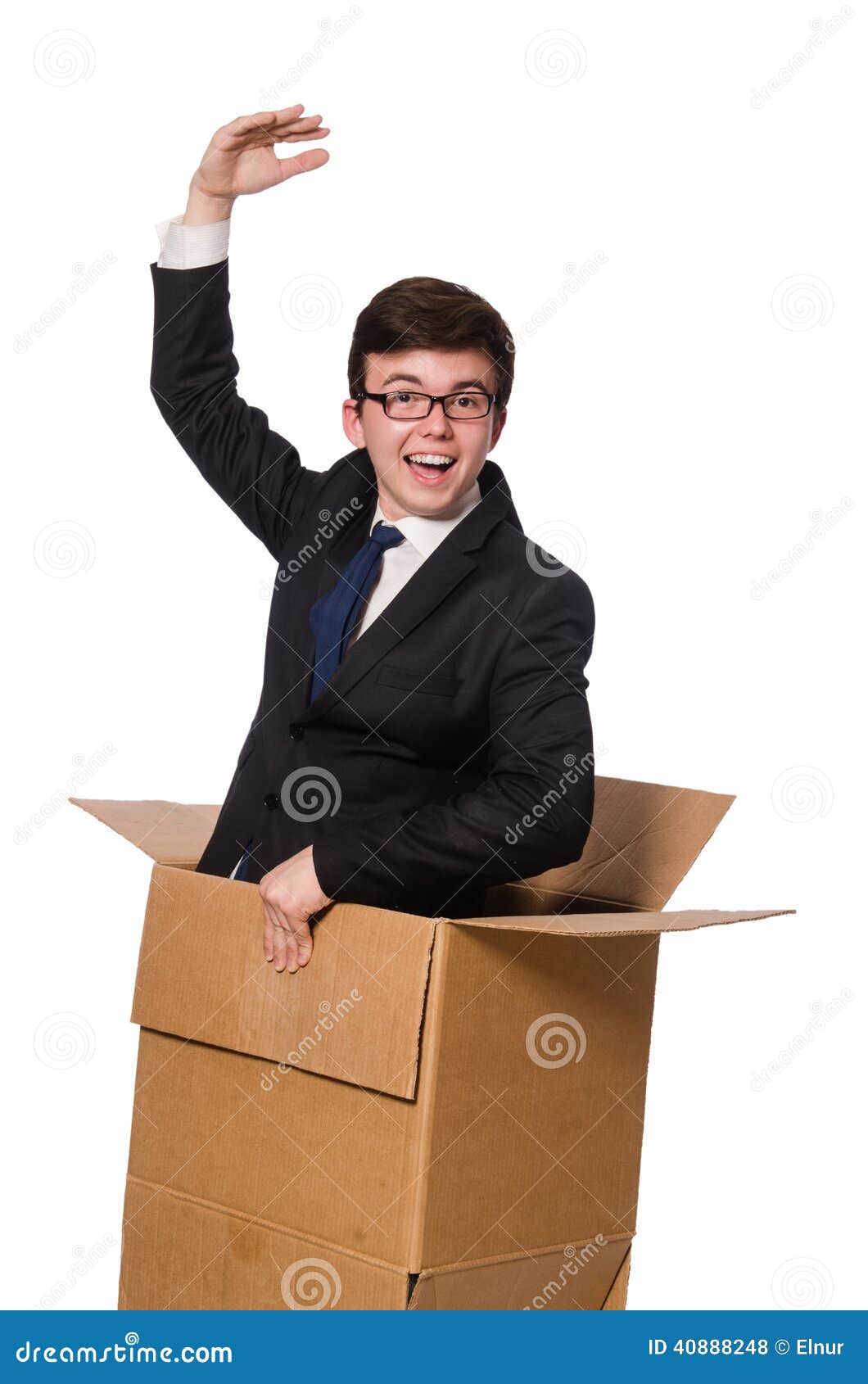 Funny man with boxes stock photo. Image of businessman - 40888248