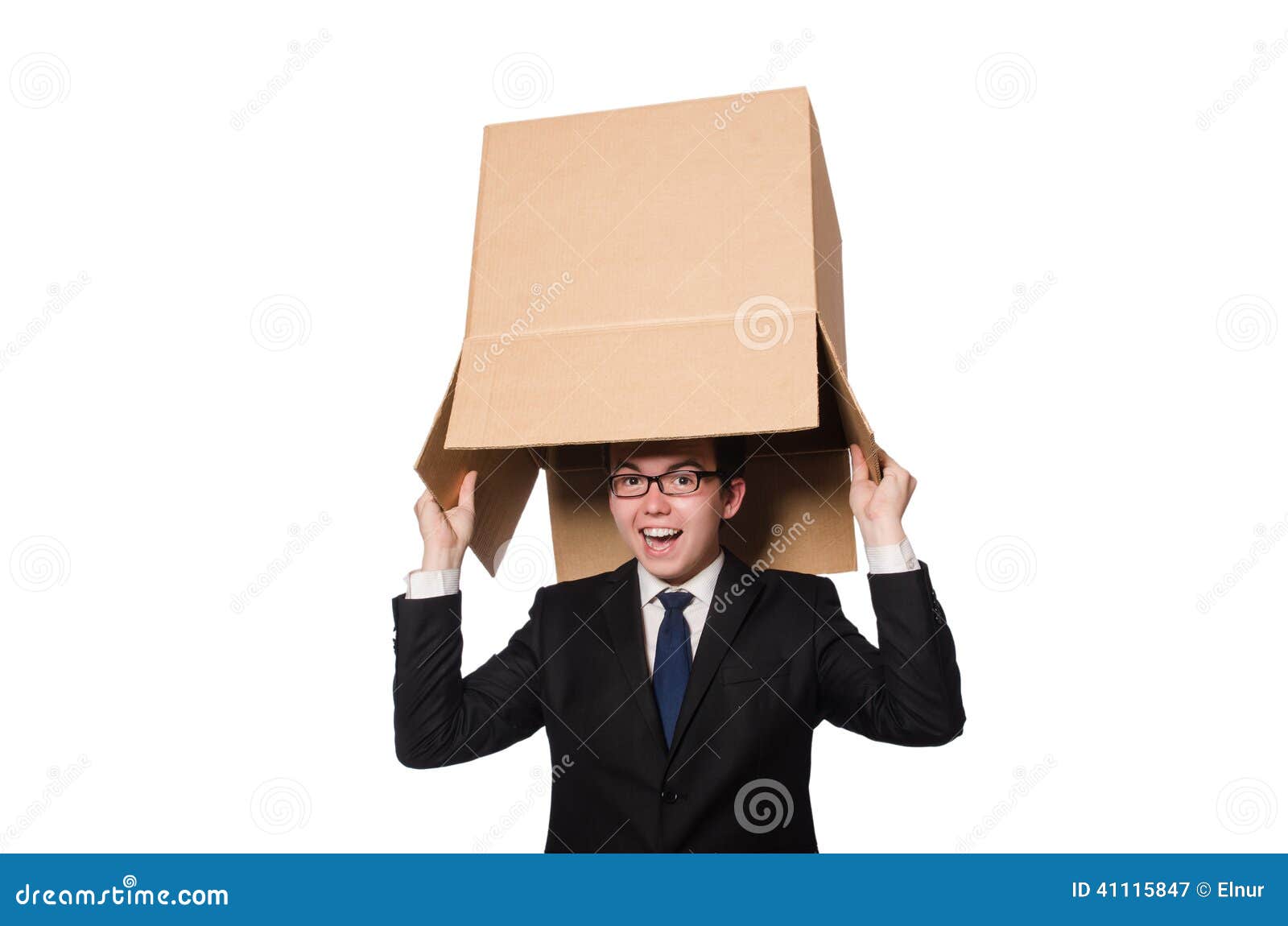 Funny man with boxes stock image. Image of outside, moving - 41115847