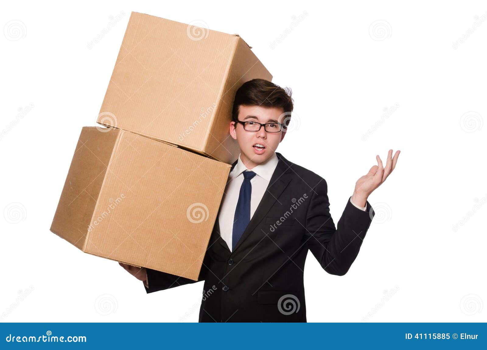 Funny Man With Boxes Royalty-Free Stock Photo | CartoonDealer.com #41115885