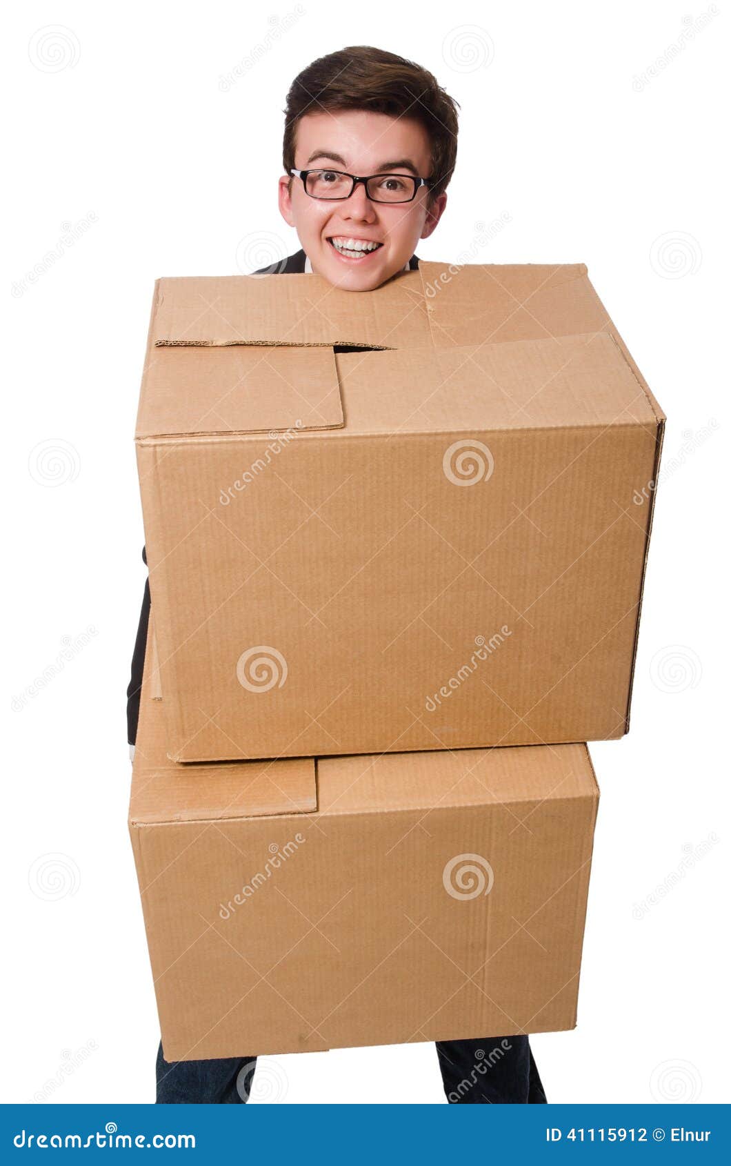 Funny man with boxes stock photo. Image of business, industry - 41115912