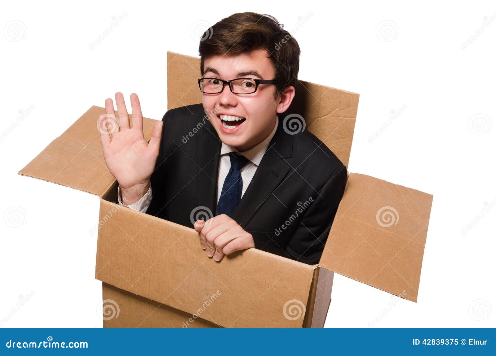 Funny man with boxes stock image. Image of humour, boxes - 42839375