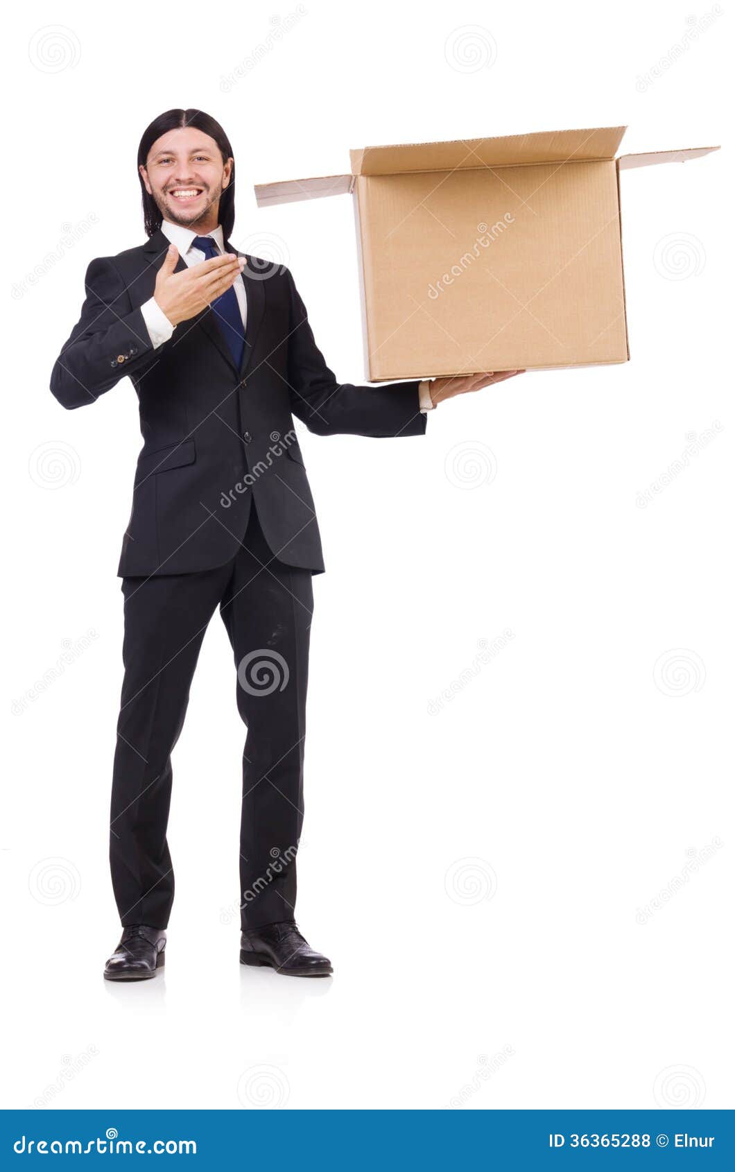 Funny man with boxes stock photo. Image of office, heavy - 36365288