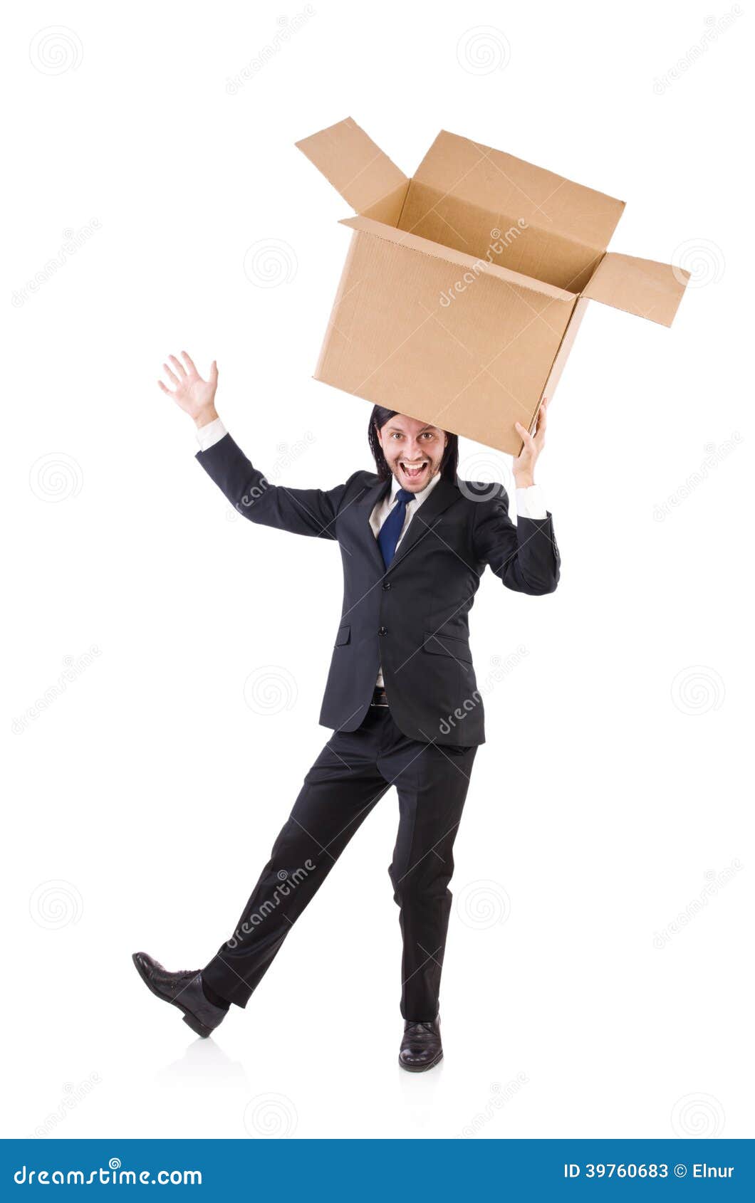 Funny man with boxes stock image. Image of delivering - 39760683