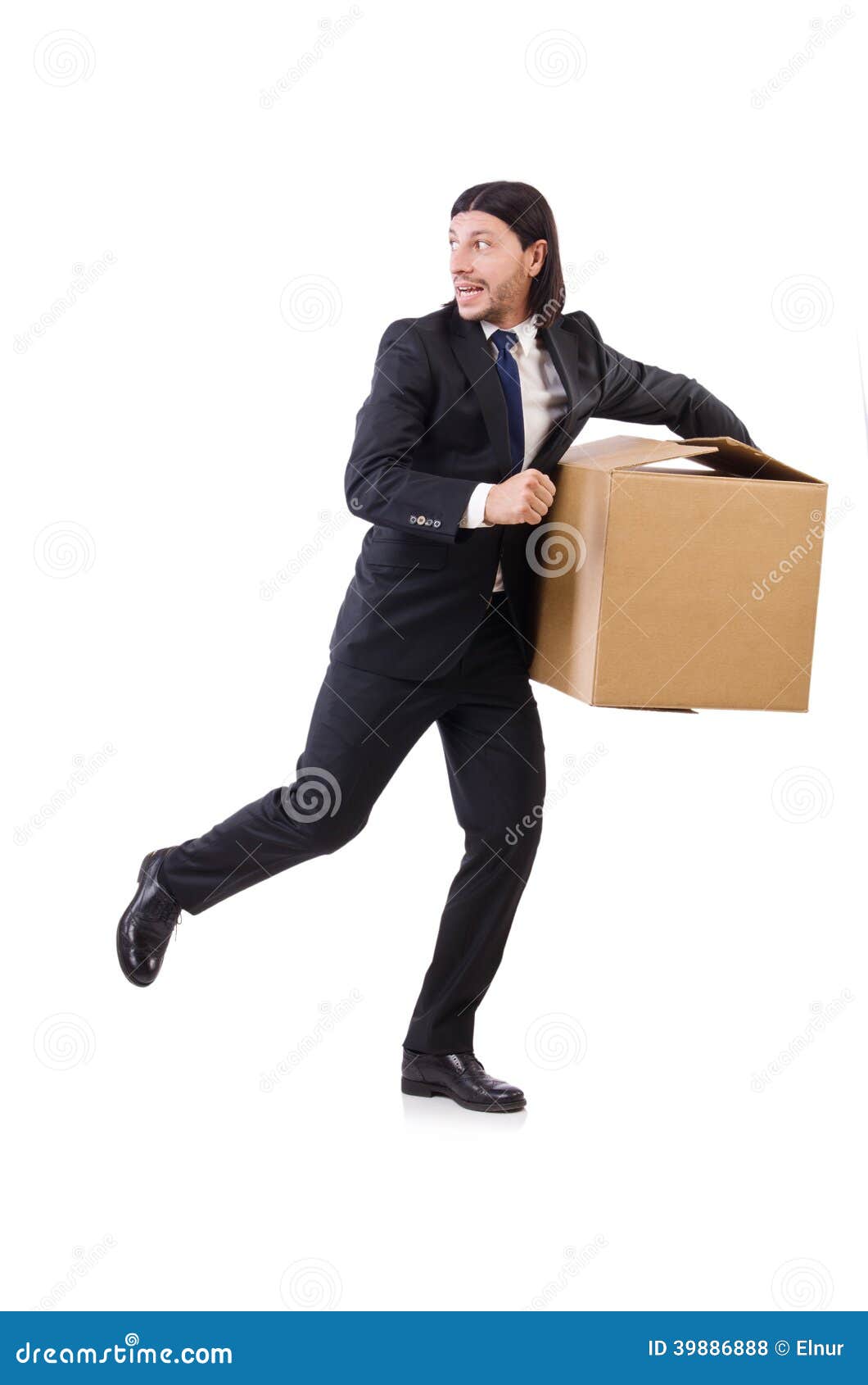Funny man with boxes stock photo. Image of fragile, heavy - 39886888
