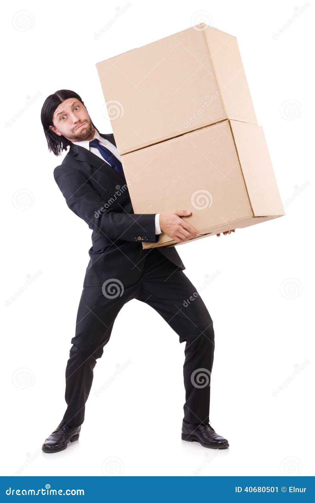 Funny Man With Boxes Royalty-Free Stock Photo | CartoonDealer.com #40680501