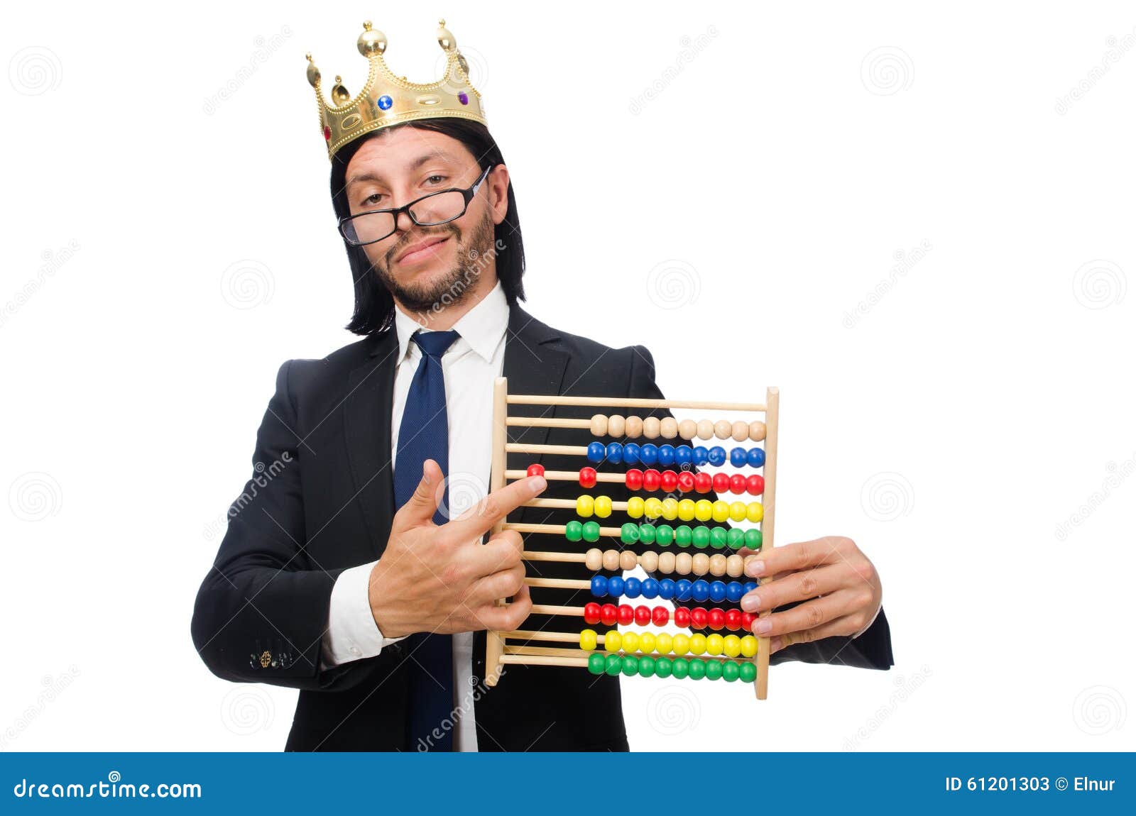 The Funny Man with Calculator and Abacus Stock Image - Image of ...