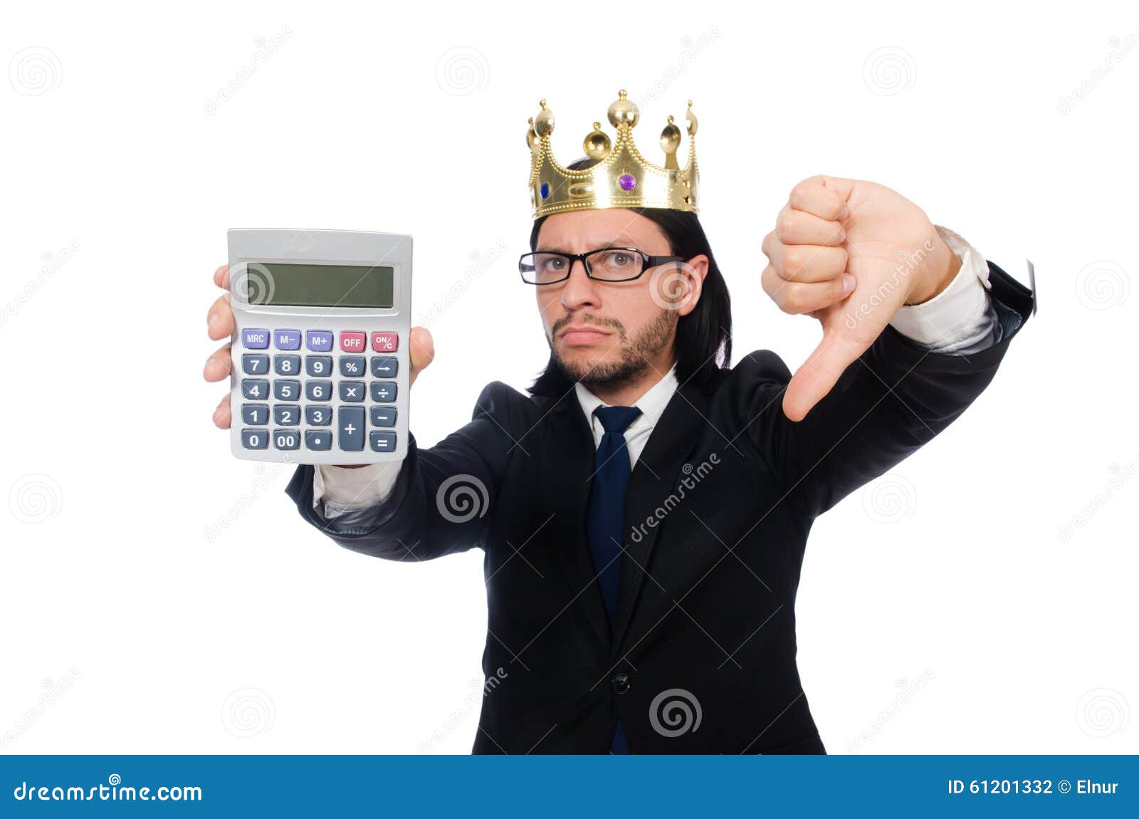 The Funny Man with Calculator and Abacus Stock Photo - Image of ...