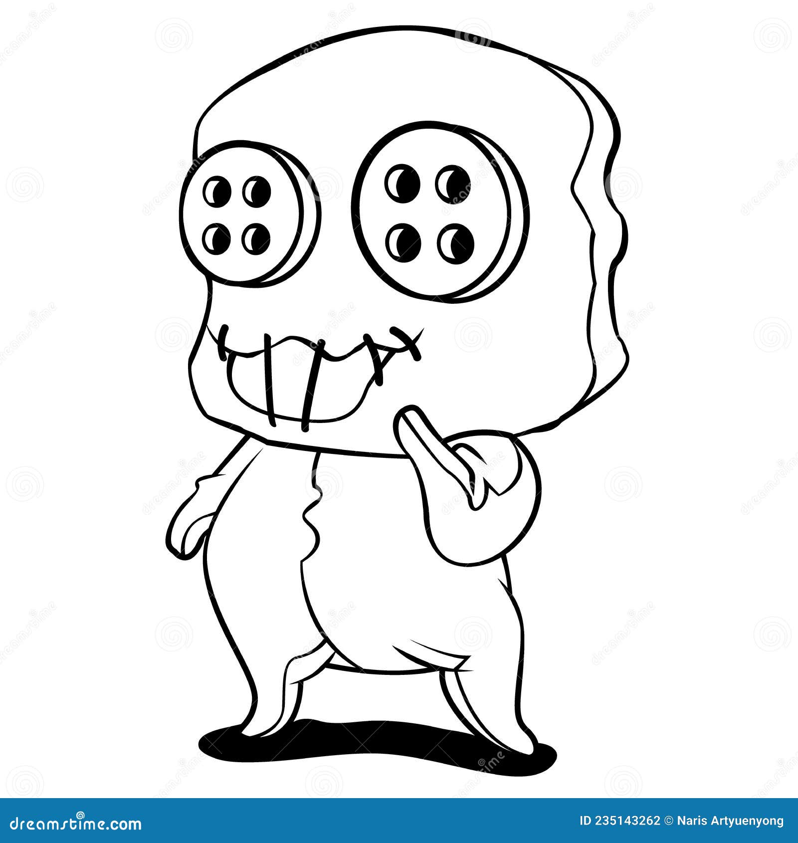 Funny Man Cartoon Character Coloring Page 5 Stock Vector - Illustration ...