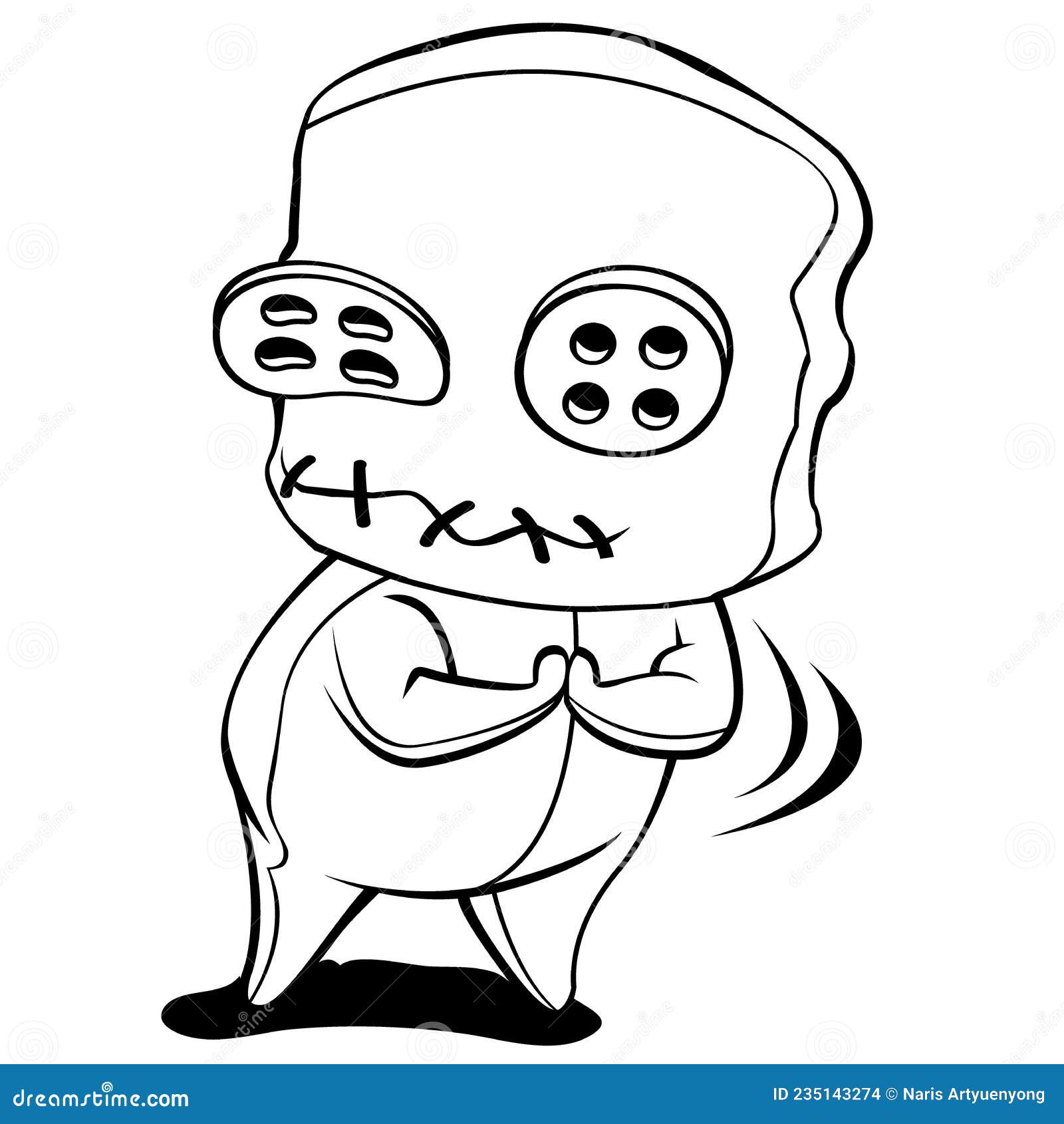 Funny Man Cartoon Character Coloring Page 19 Stock Vector ...