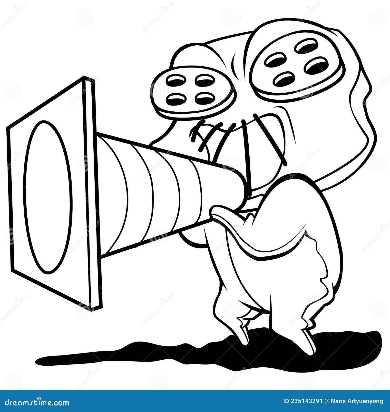 Funny Man Cartoon Character Coloring Page 38 Stock Vector ...